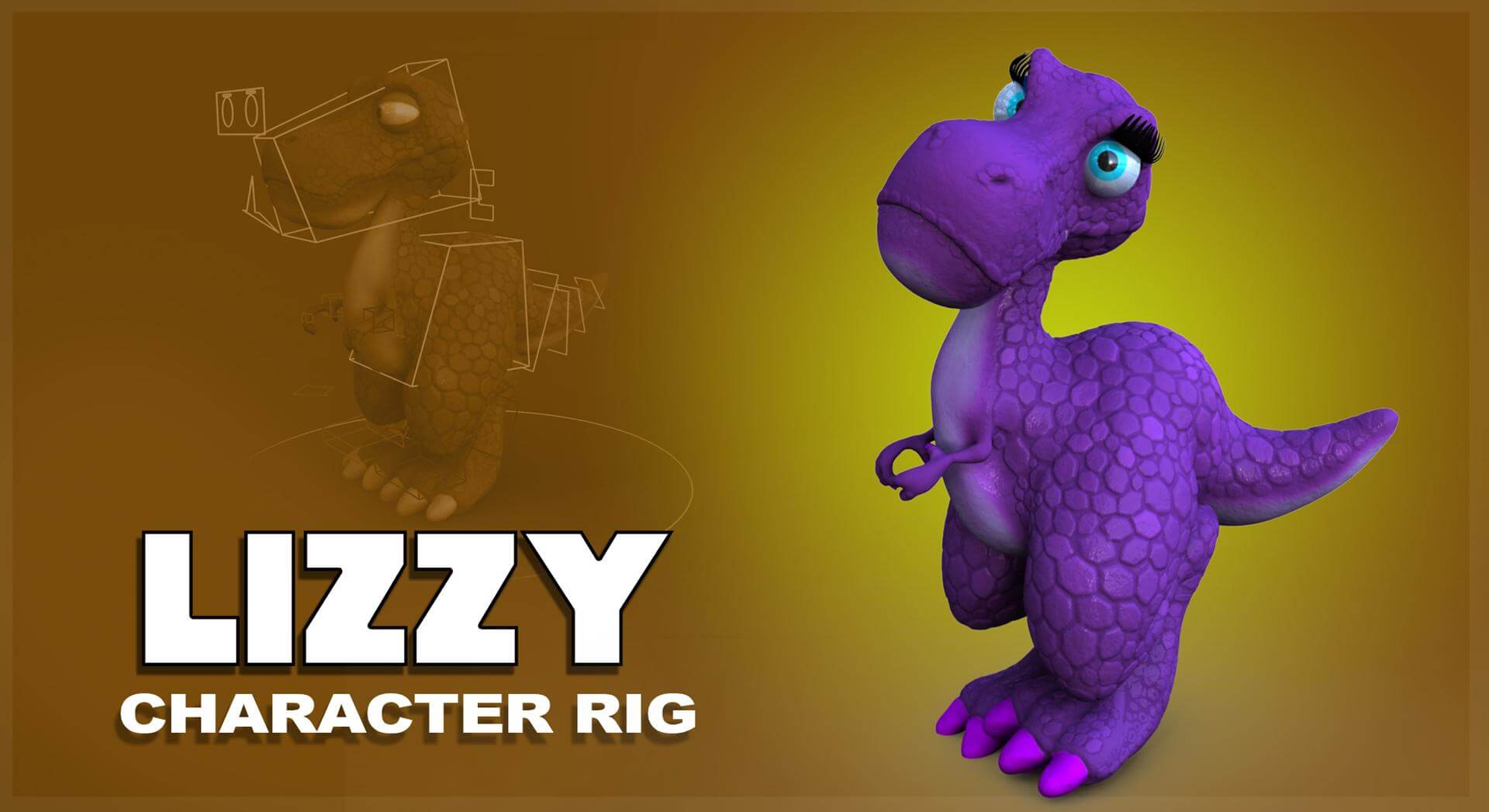 Lizzy Dinosaur Character - 3D Model by dcbittorf