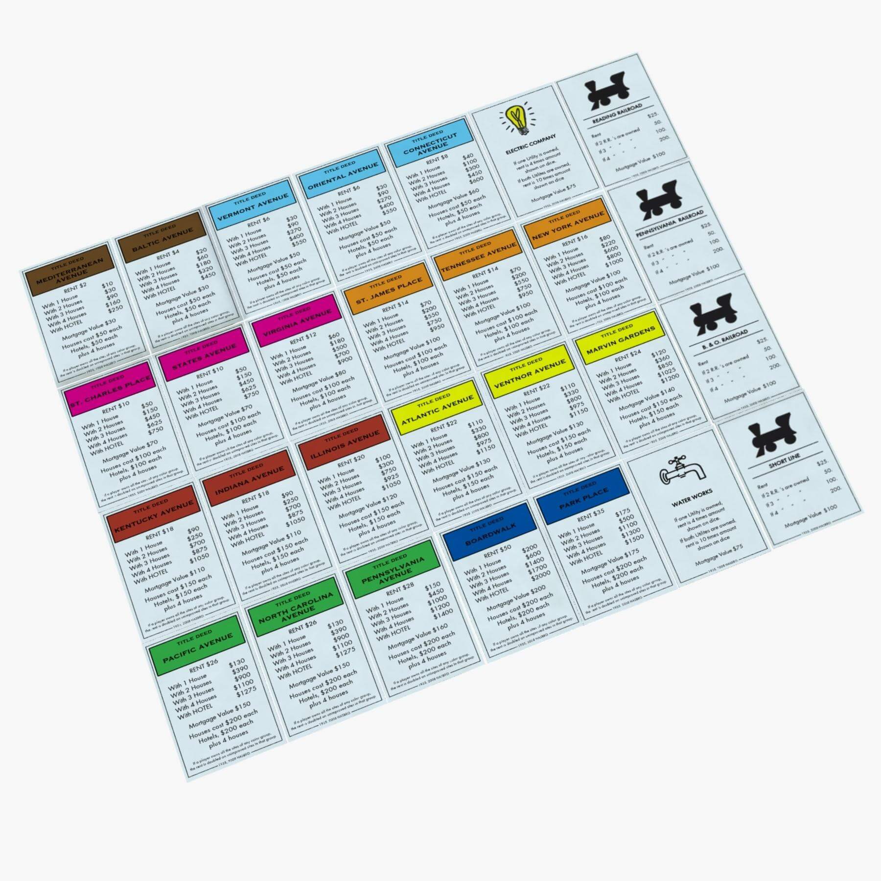 Monopoly Properties 3D Model By Dcbittorf