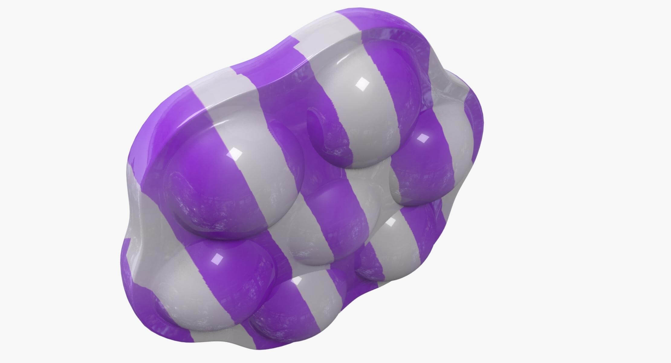 Purple Striped Hard Candy - 3D Model by dcbittorf