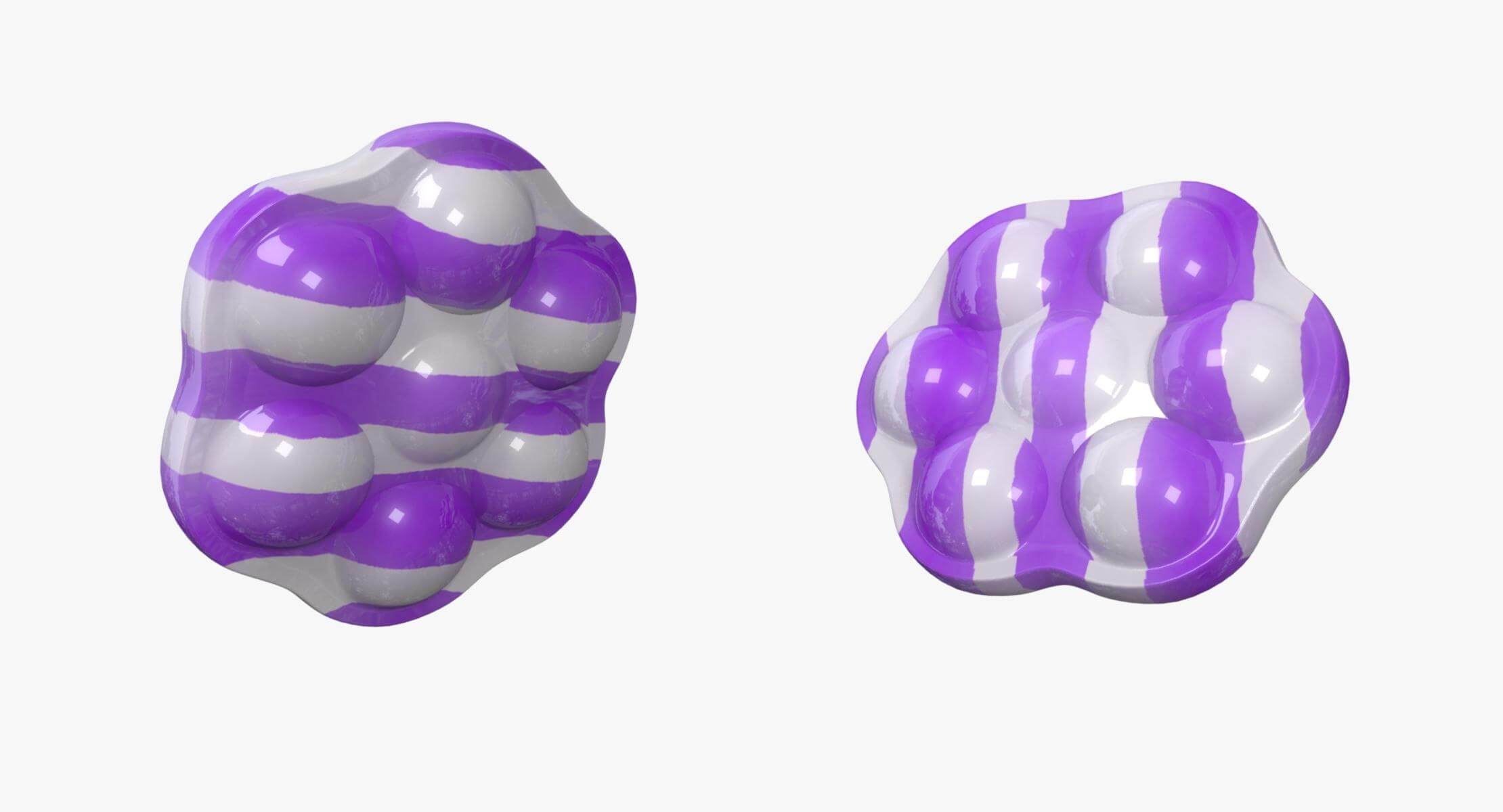 Purple Striped Hard Candy - 3D Model by dcbittorf