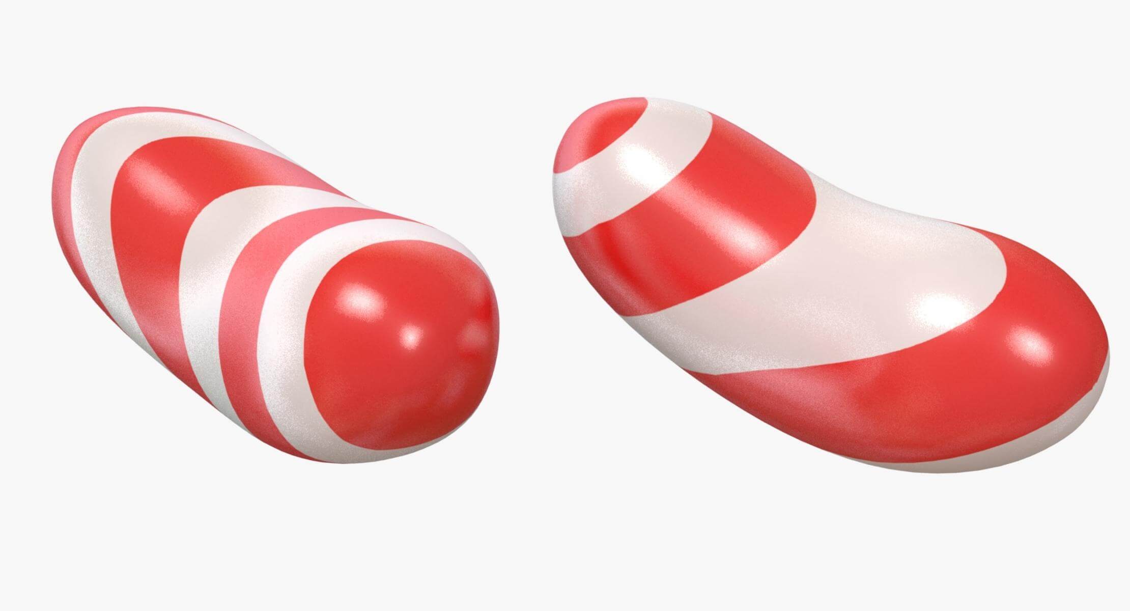 Red Striped Hard Candy - 3D Model by dcbittorf