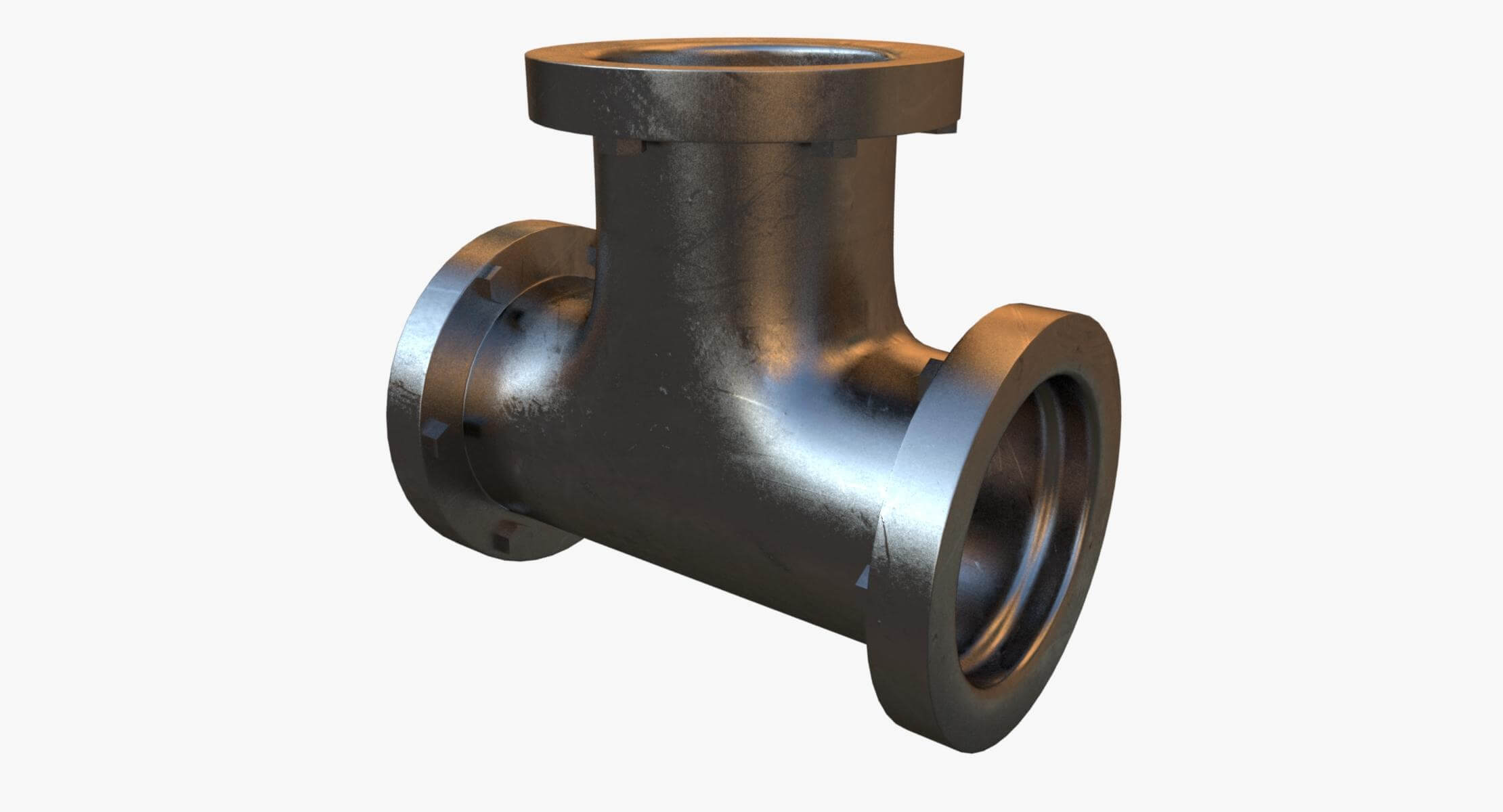 Steel T-Pipe 3D Model by dcbittorf