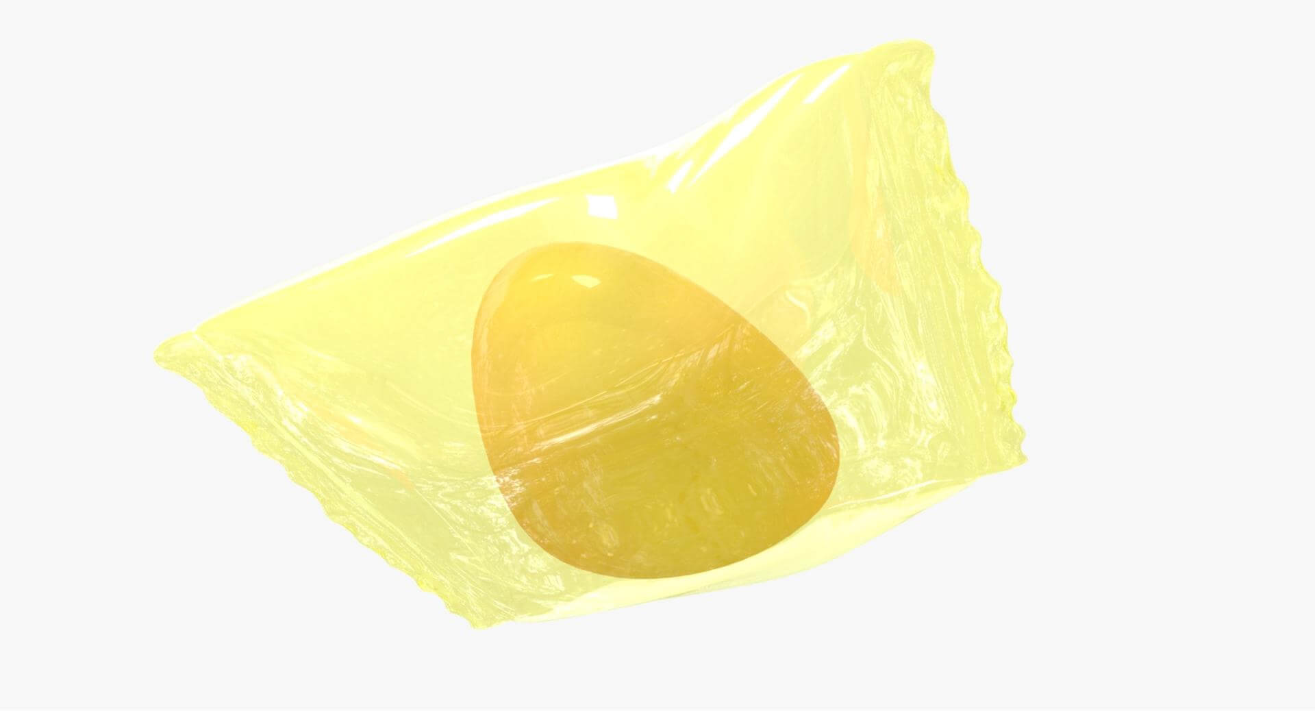Wrapped Yellow Candy - 3D Model by dcbittorf