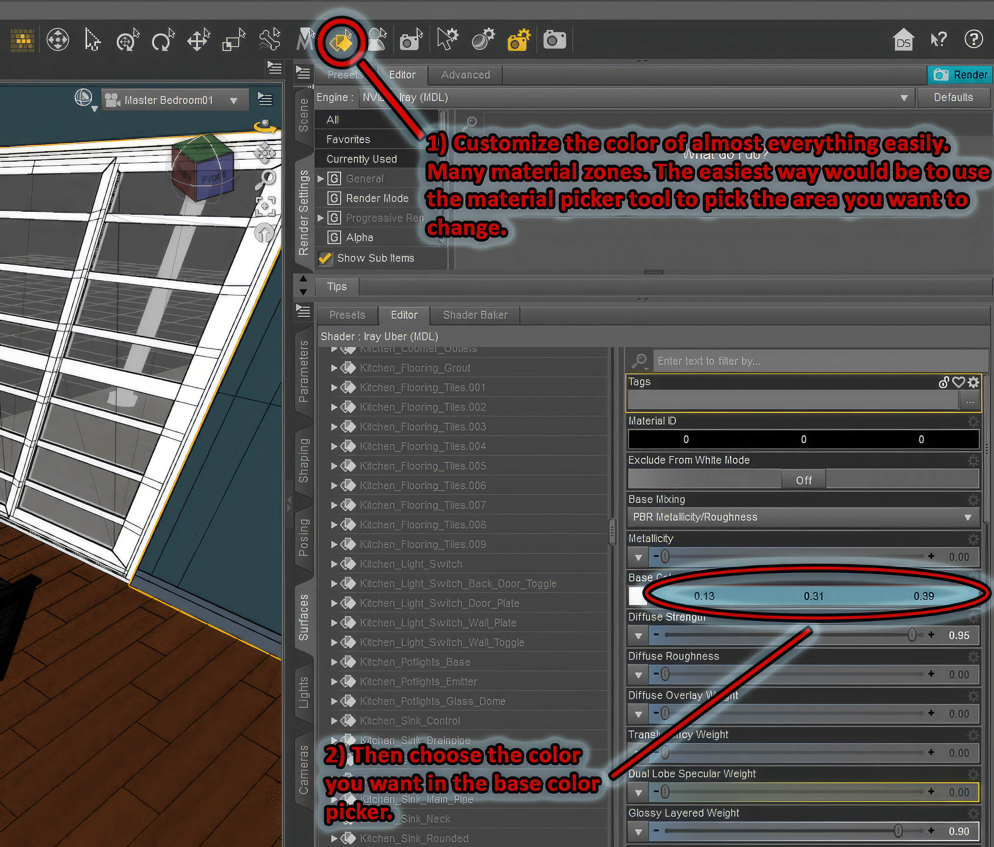 DD Three Bedroom House For Daz Studio by deathd