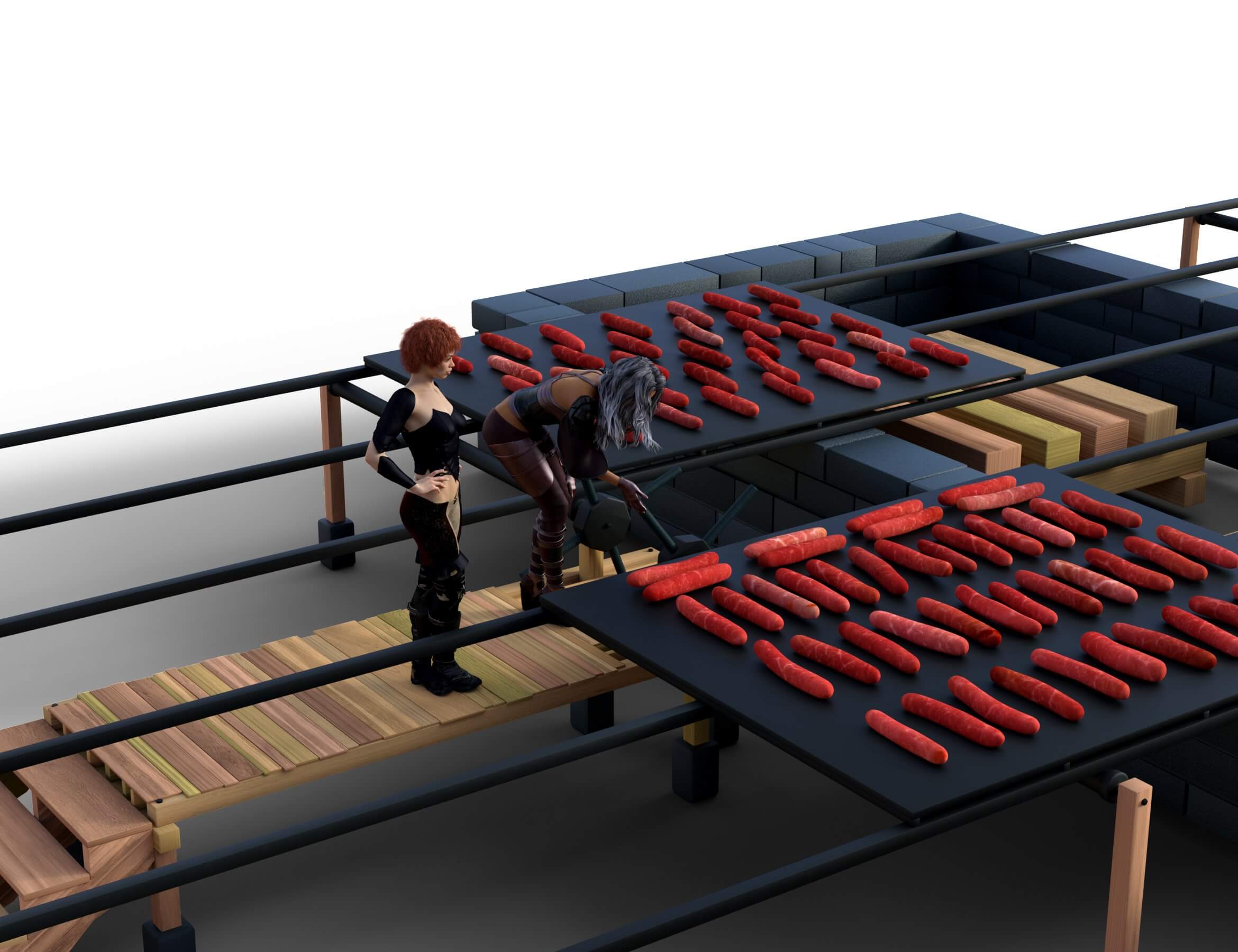 RacaleB Mess Hall and Firepit for DAZ Studio by deathd