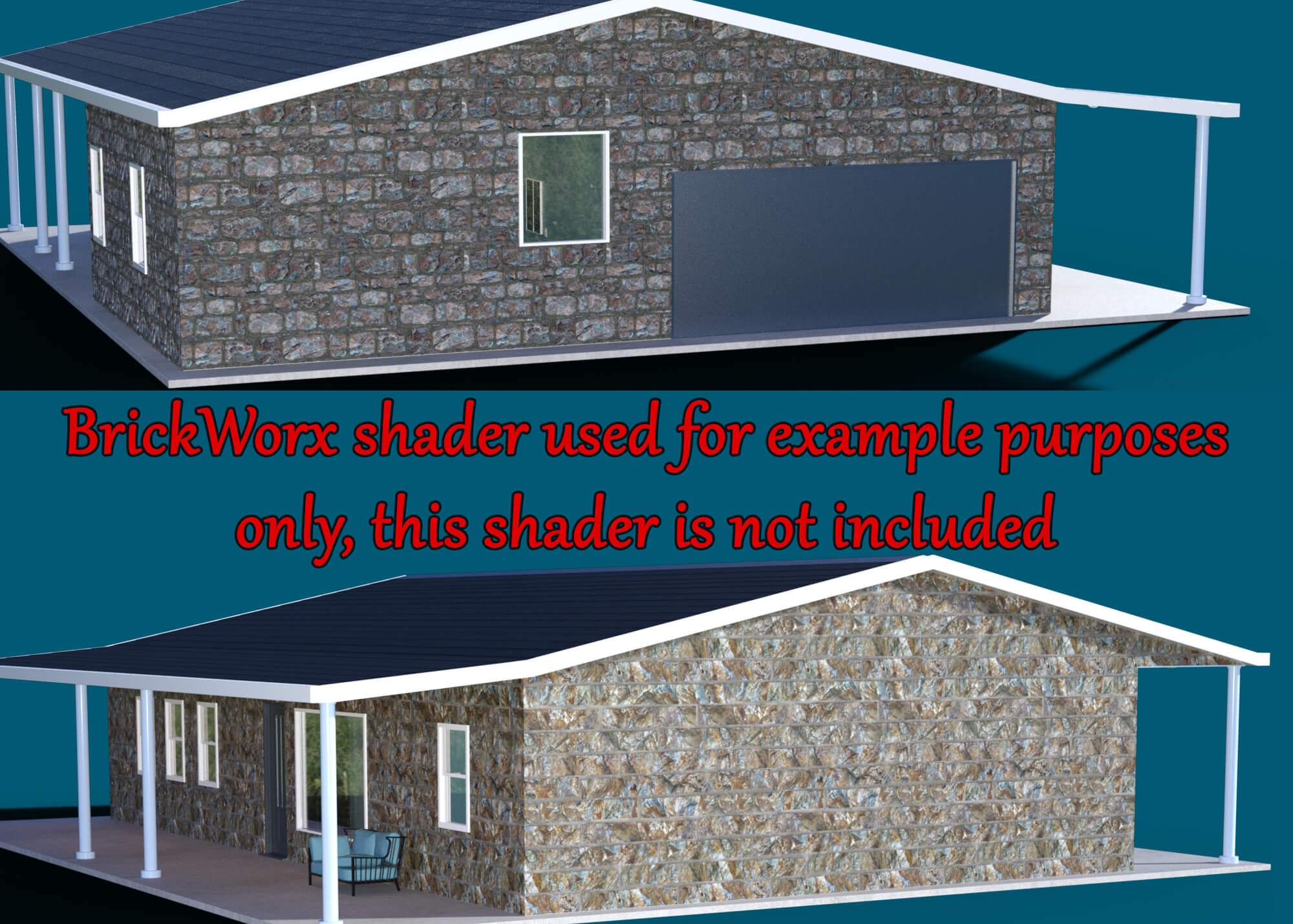 Three Bedroom House Blank Facade Addon - Free Daz Content by deathd