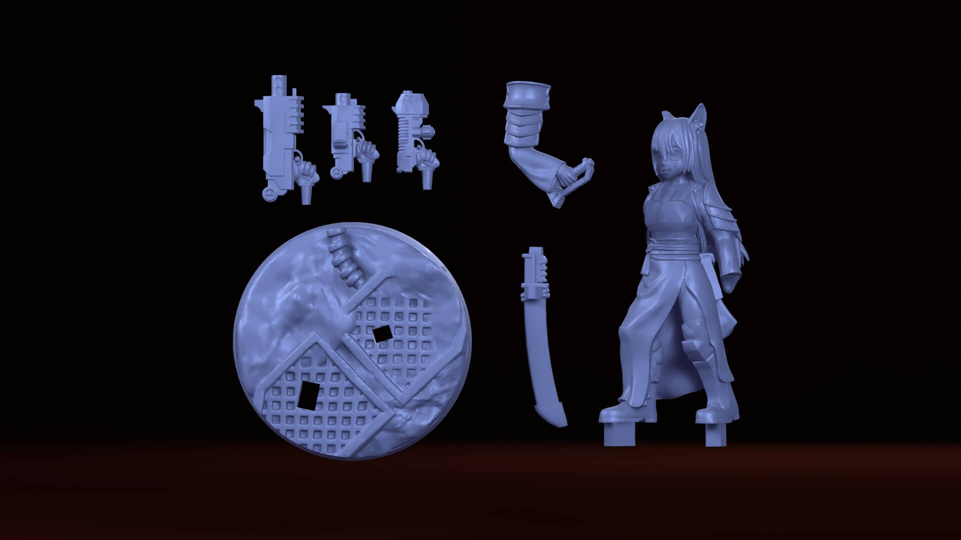 Neko Guard - Commander Ryuko 3D Model by deathscythe124