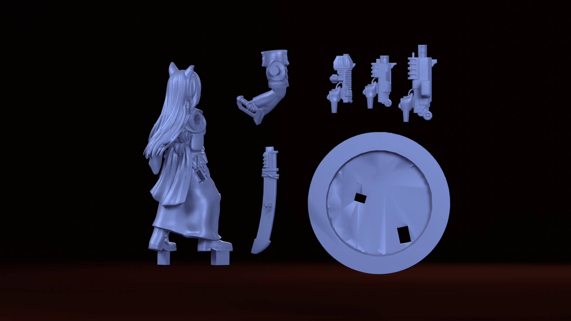 Neko Guard - Commander Ryuko 3D Model by deathscythe124