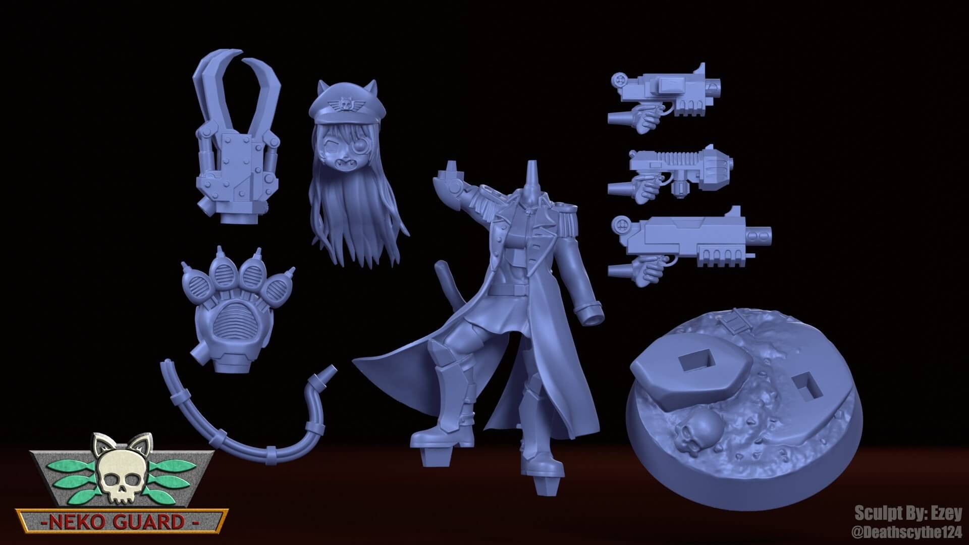 Neko Guard - Commissar Nyarrick 3D Model by deathscythe124