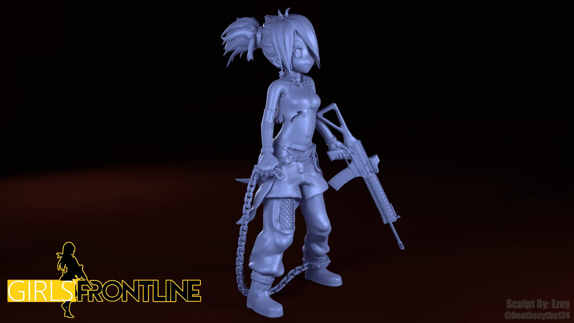 Sig 556 - Girls Frontline 3D Model by deathscythe124