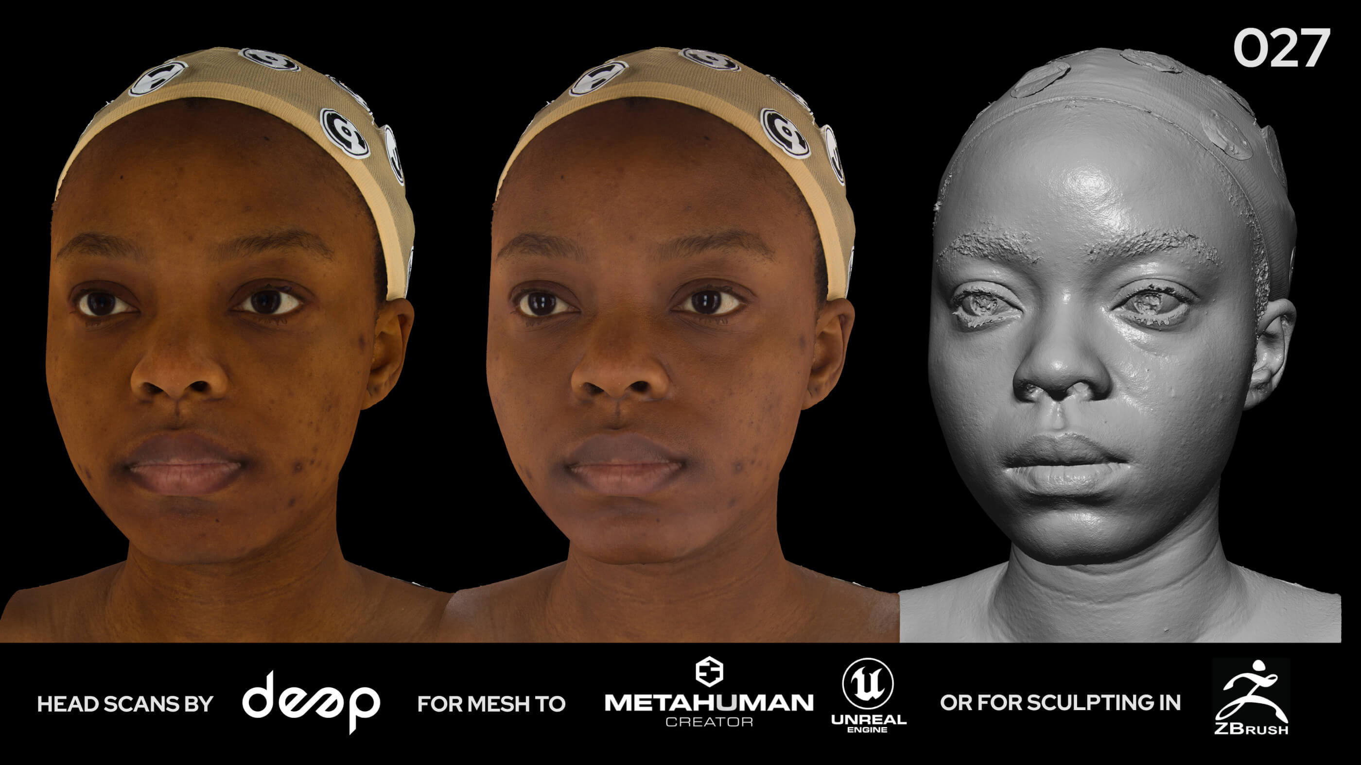 African Female 30S Head Scan 027 - 3D Model by deep3dstudio