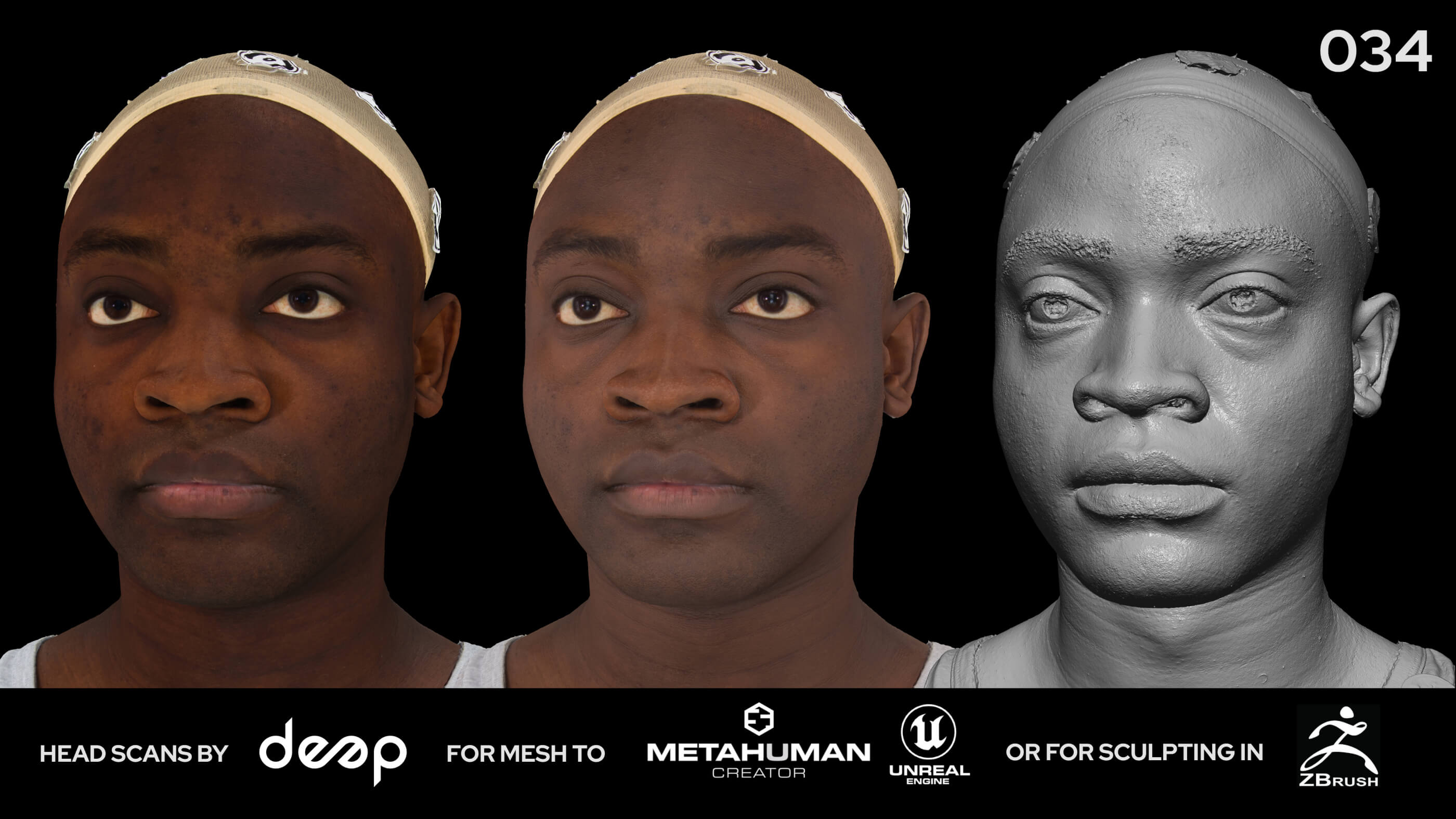 African Male 20S Head Scan 034 - 3D Model by deep3dstudio