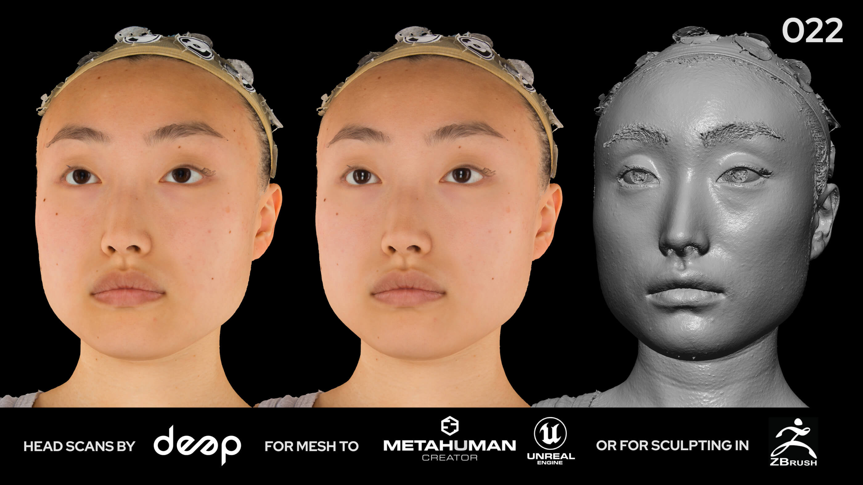 Asian Female 20S Head Scan 022 - 3D Model by deep3dstudio