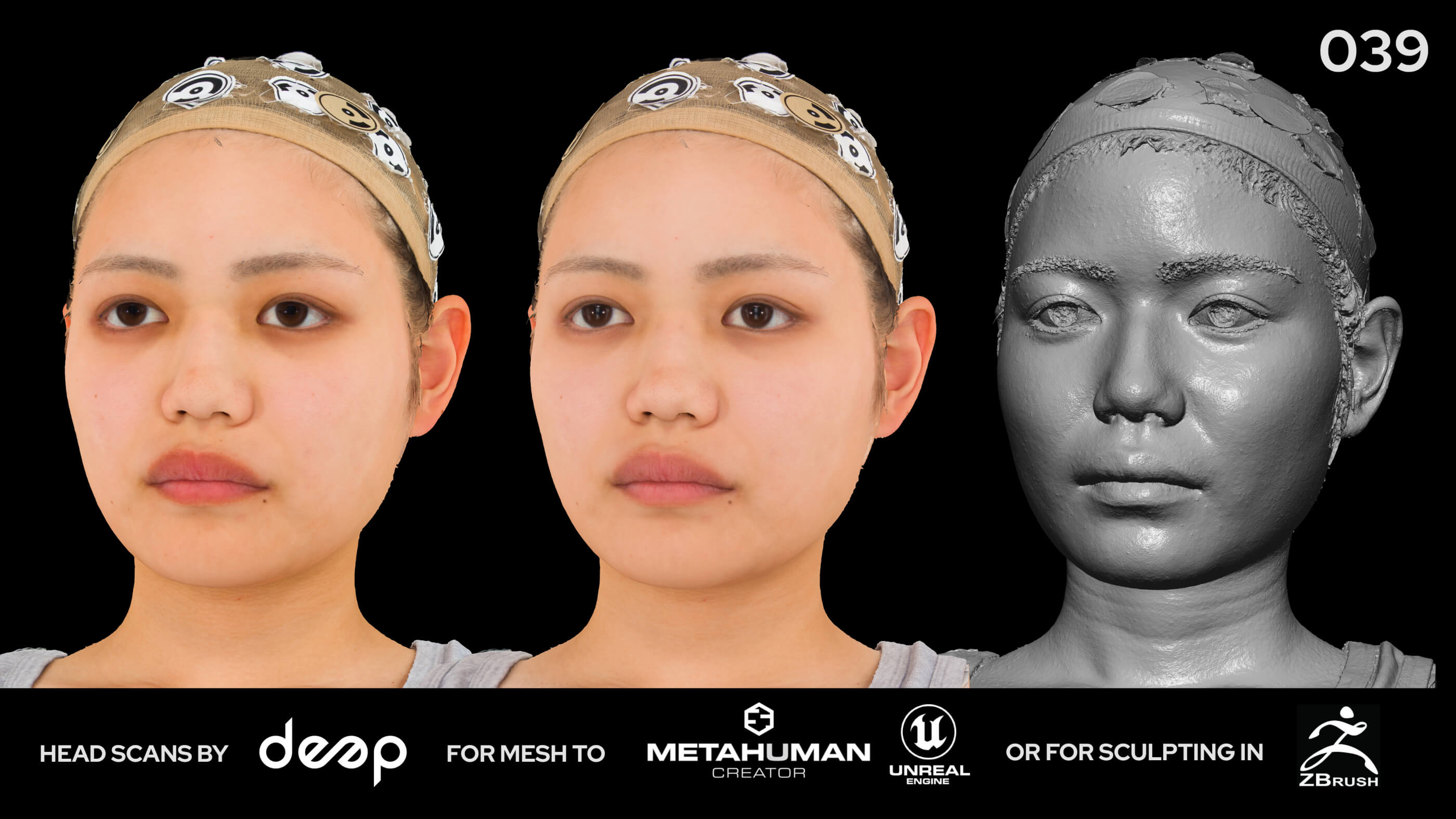 Asian Female 20S Head Scan 039 - 3D Model by deep3dstudio