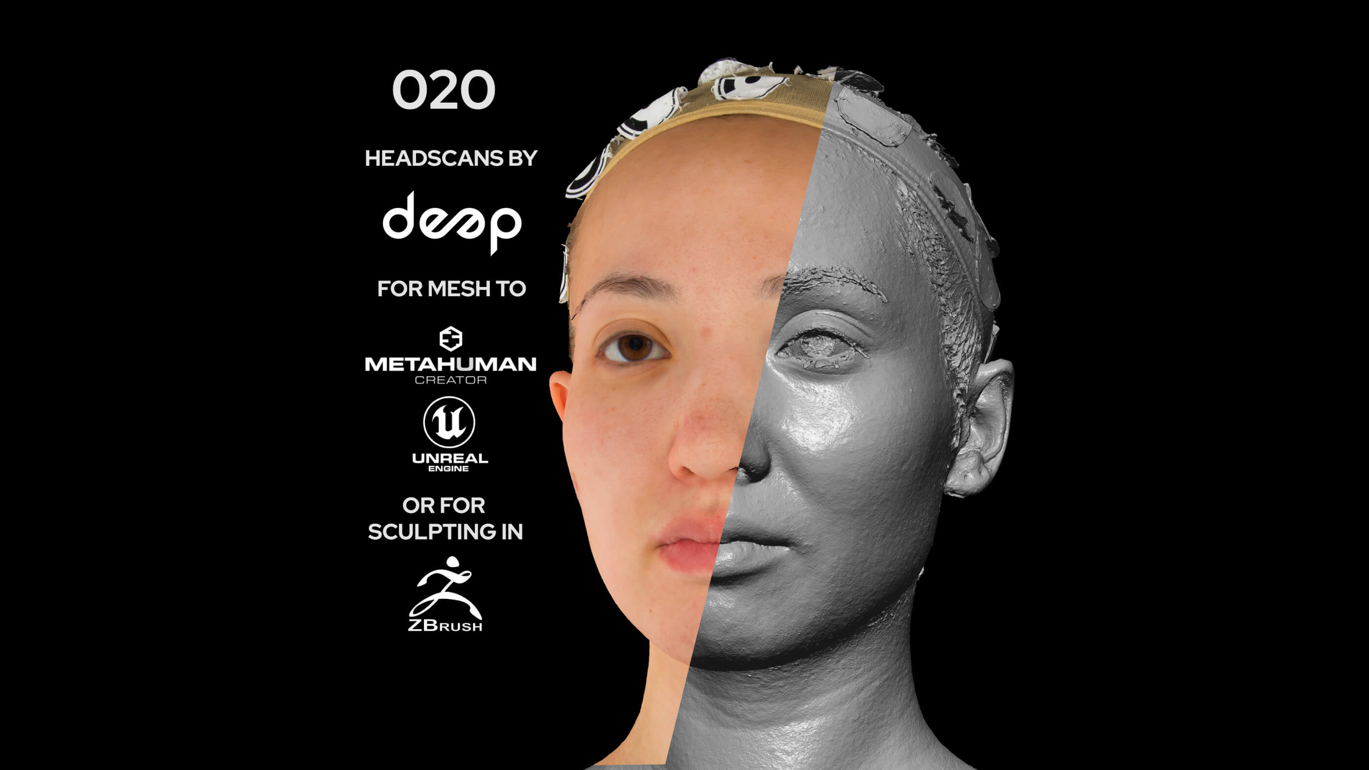 Asian Female 30S Head Scan 020 - 3D Model by deep3dstudio