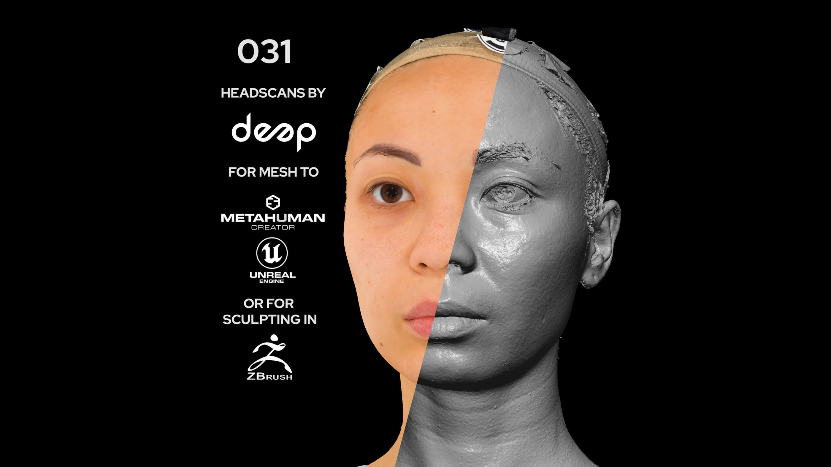 Asian Female 30S Head Scan 031 - 3D Model by deep3dstudio