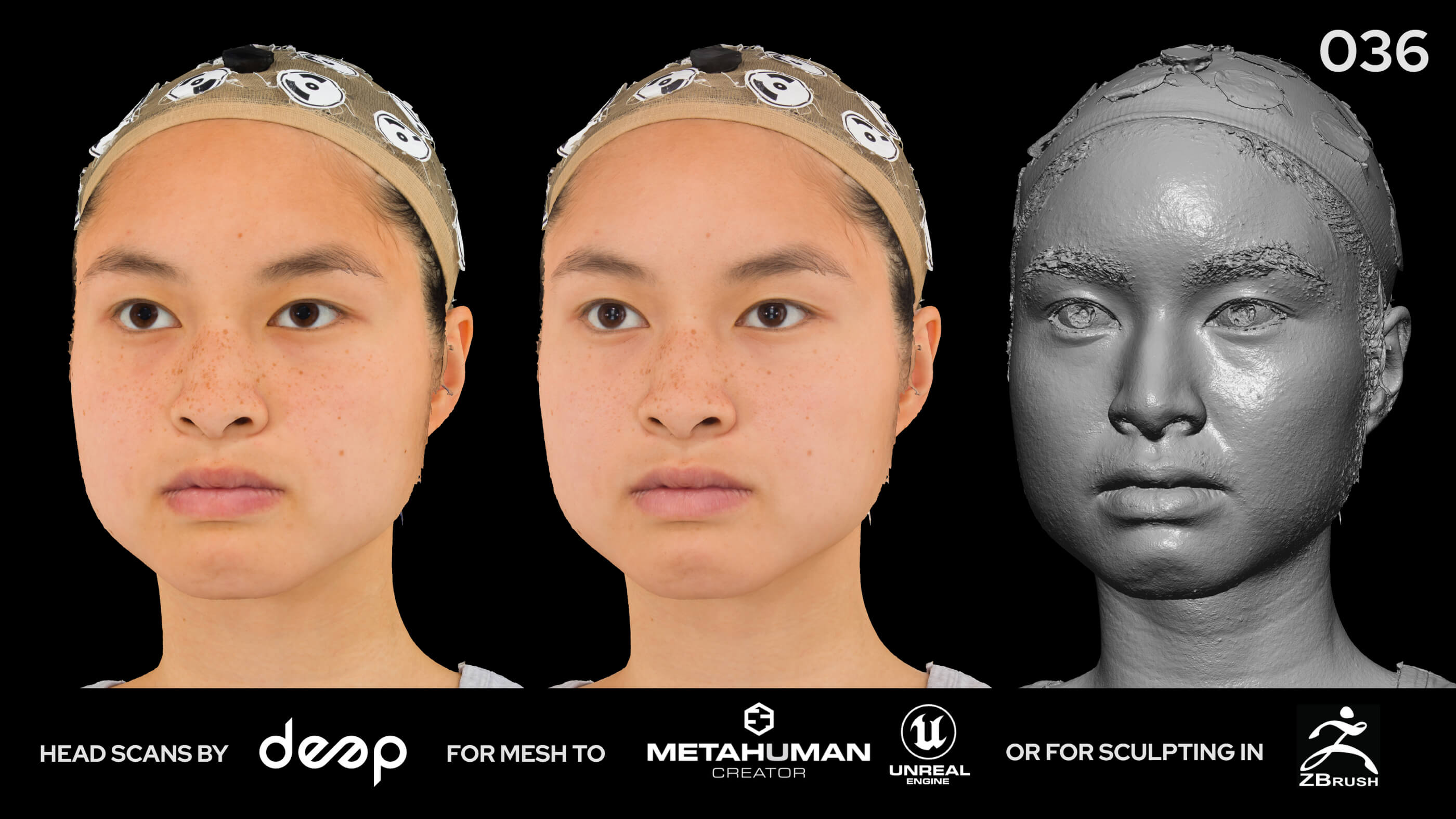 Asian Female 30S Head Scan 036 - 3D Model by deep3dstudio