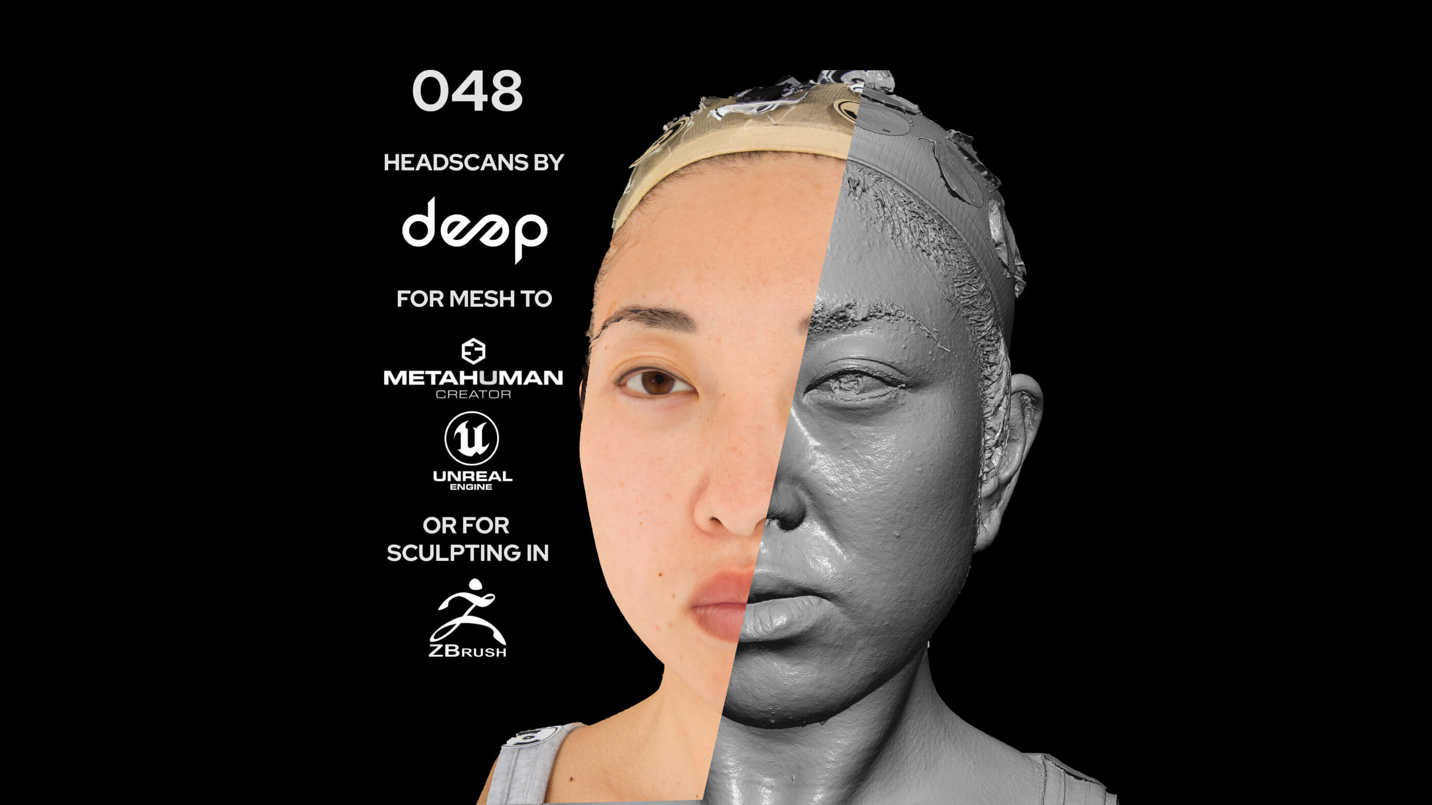 Asian Female 30S Head Scan 048 - 3D Model by deep3dstudio