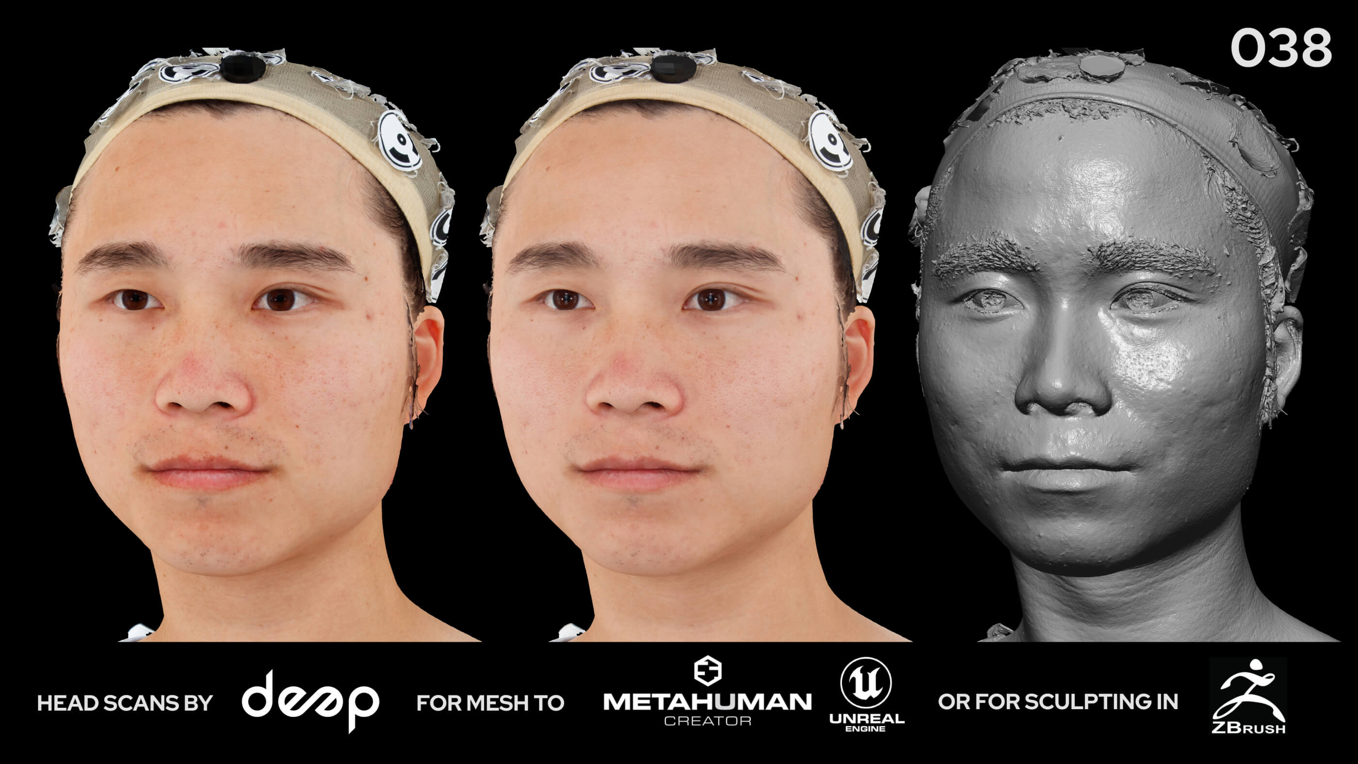Asian Male 20S Head Scan 038 - 3D Model by deep3dstudio