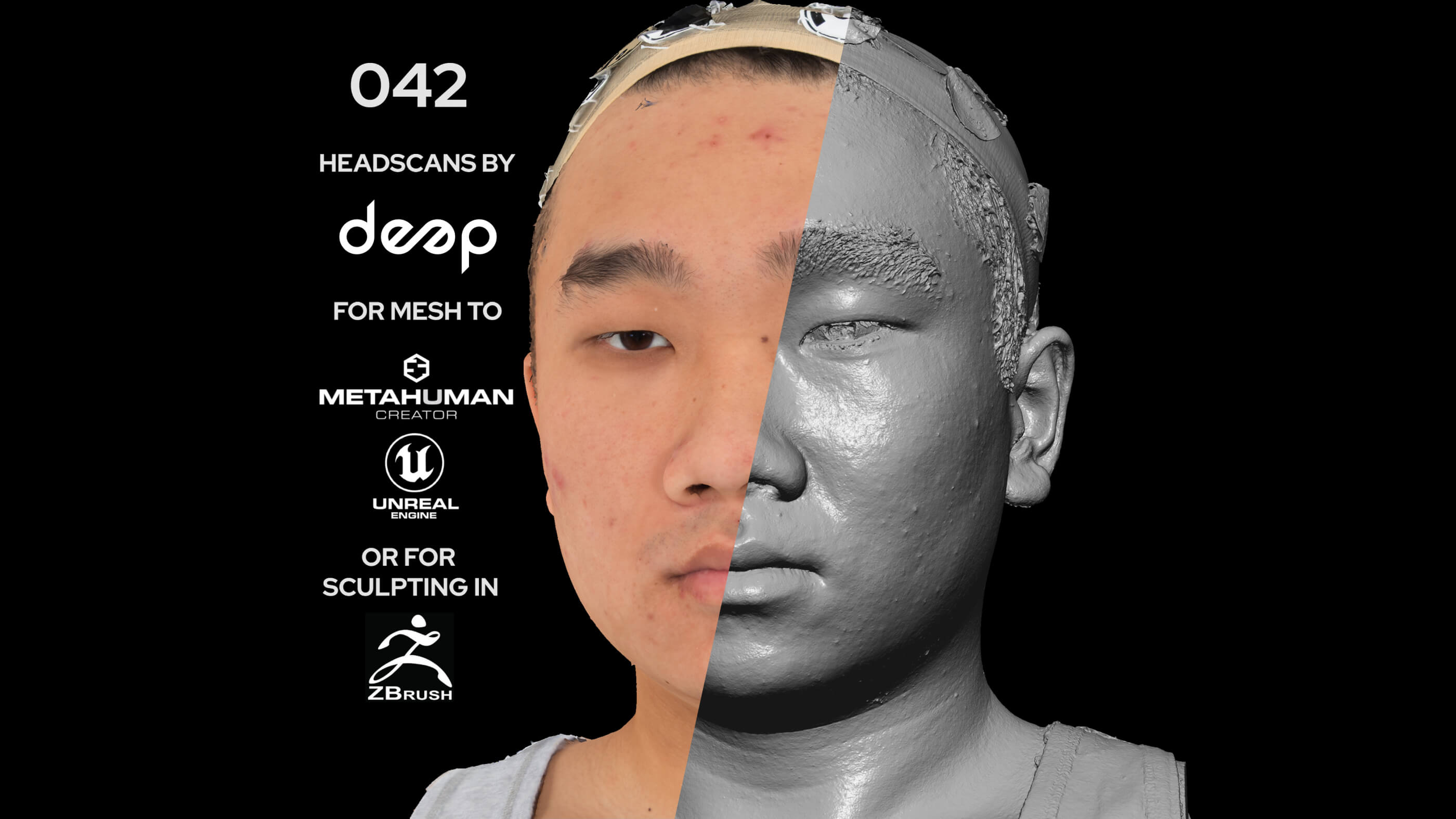 Asian Male 20S Head Scan 042 - 3D Model by deep3dstudio