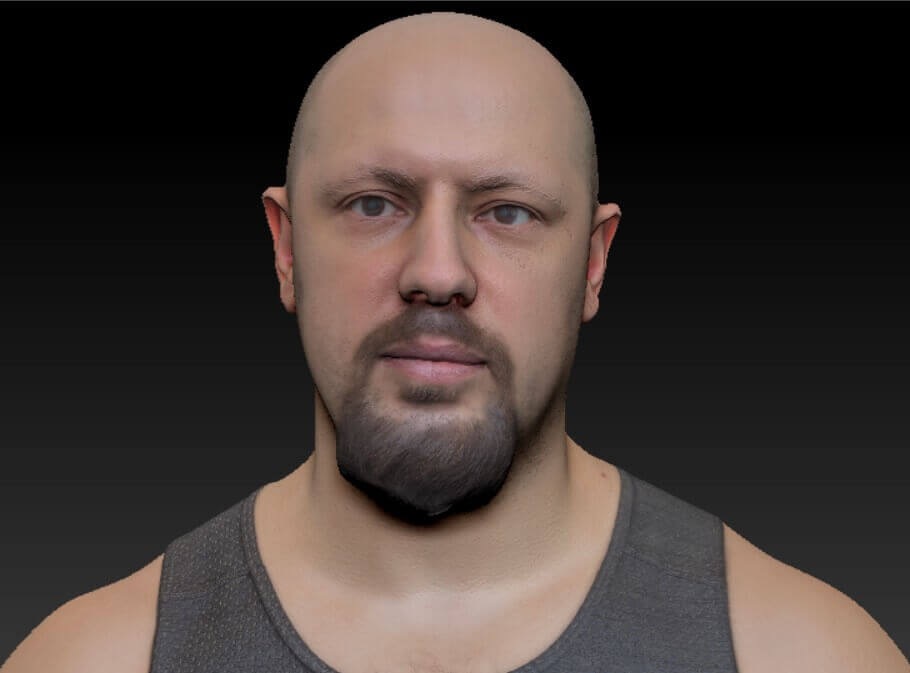 Athletic Bald Man in A-Pose 381 3D Model by deep3dstudio