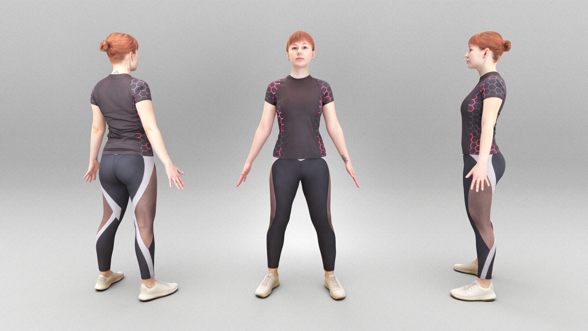Athletic Woman In Tracksuit Ready For Animation 380 - 3D Model by ...