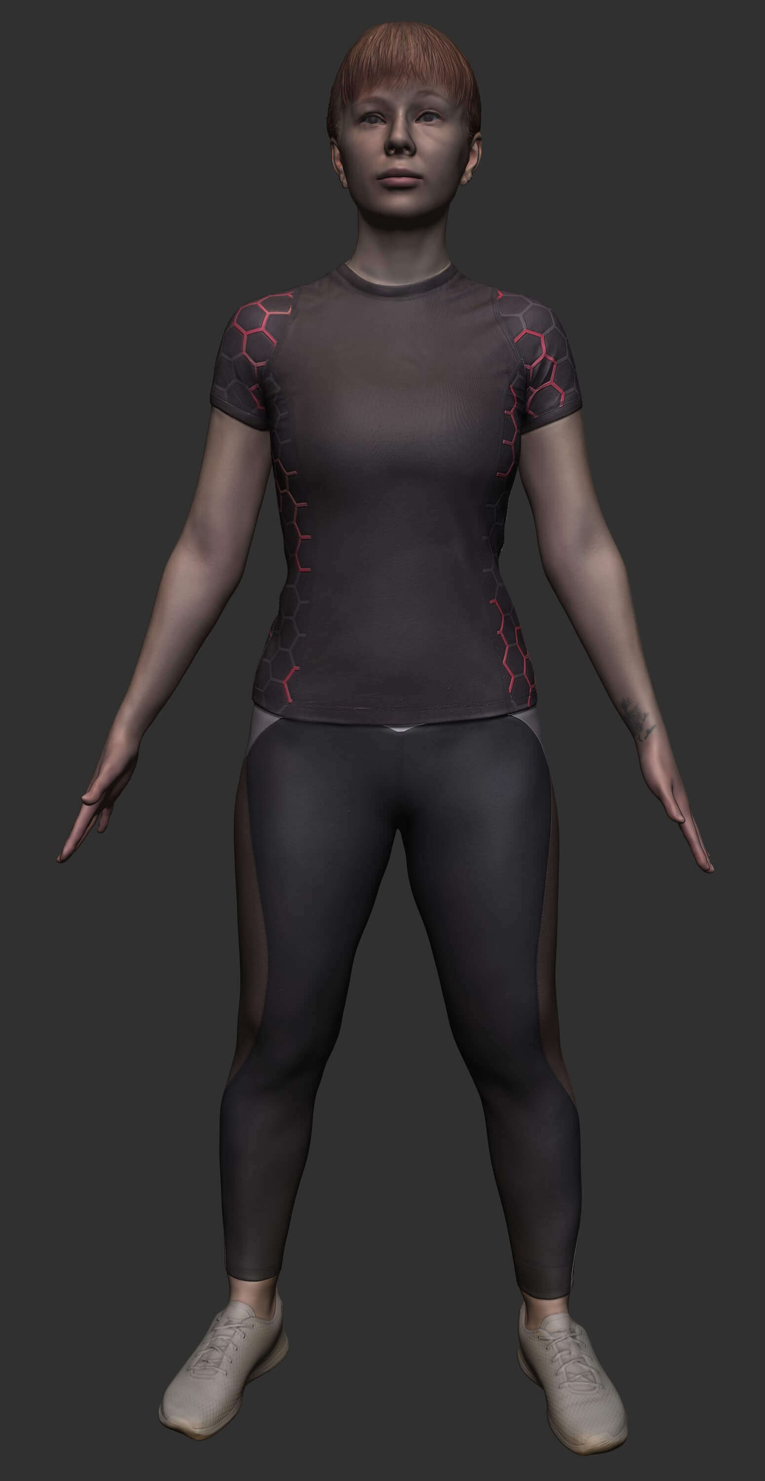 Athletic Woman In Tracksuit Ready For Animation 380 - 3D Model by ...