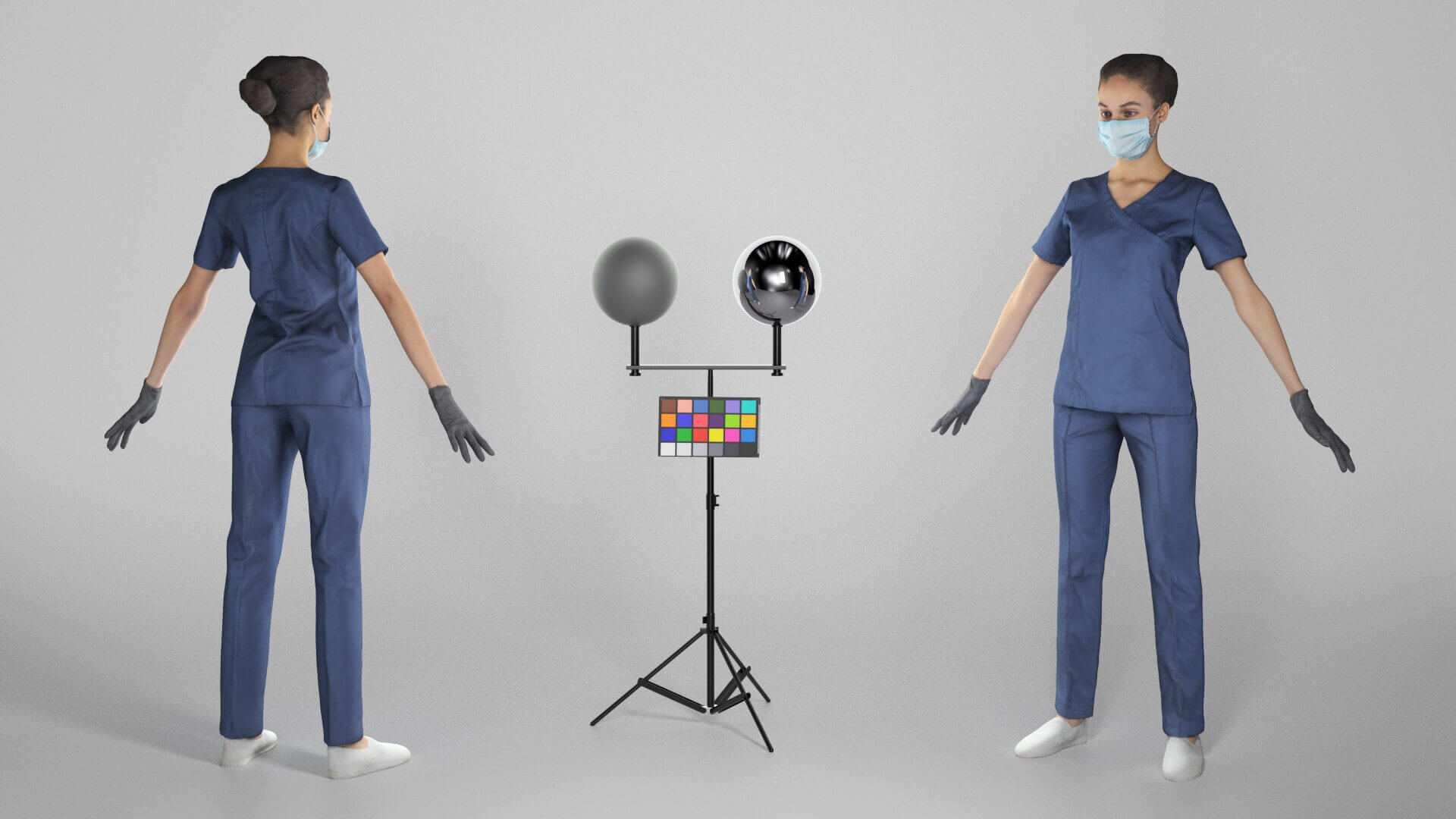 Attractive Nurse In A-Pose 321 3D Model by deep3dstudio