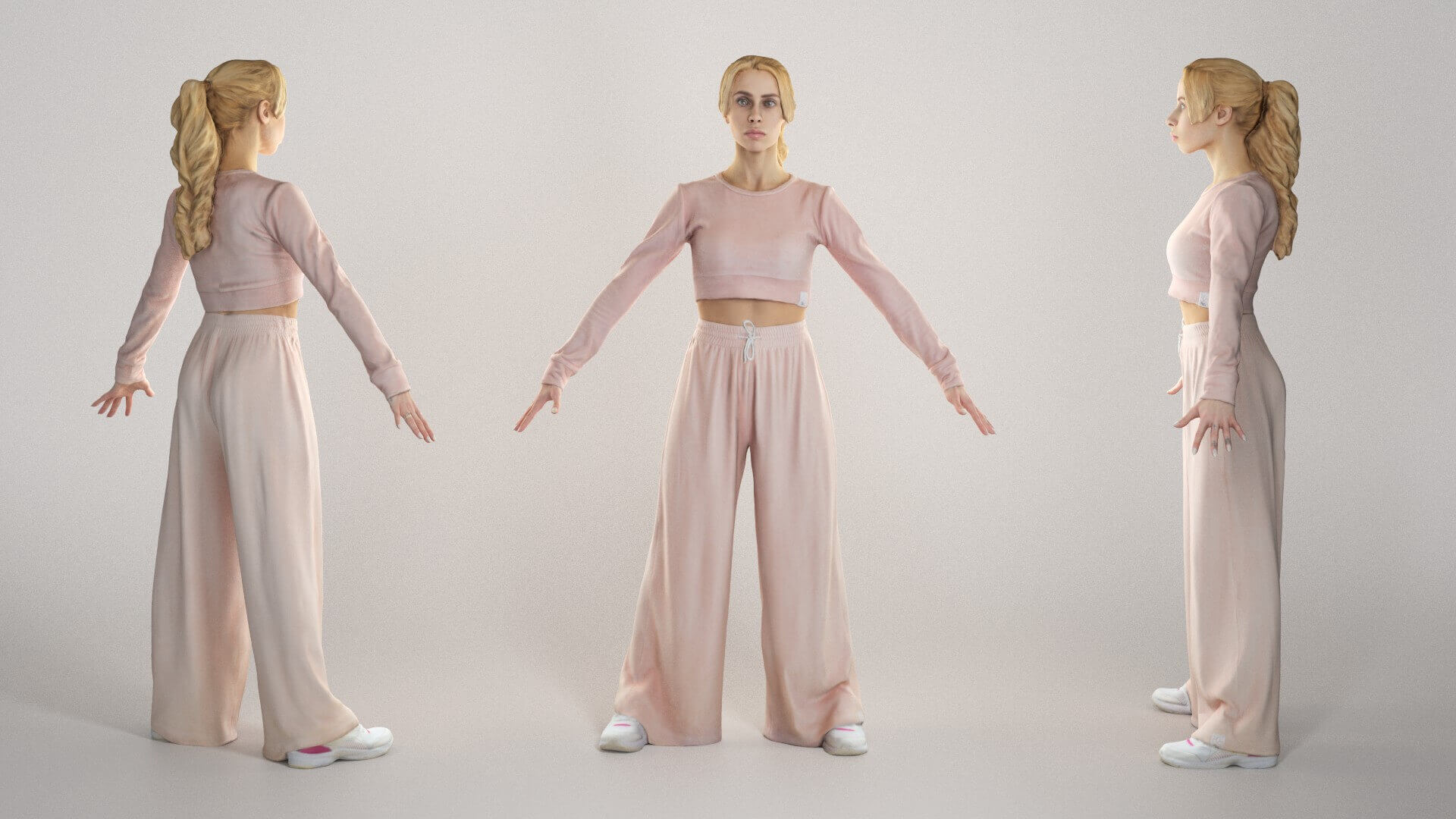 Attractive Young Woman Ready For Animation 320 - 3D Model by deep3dstudio