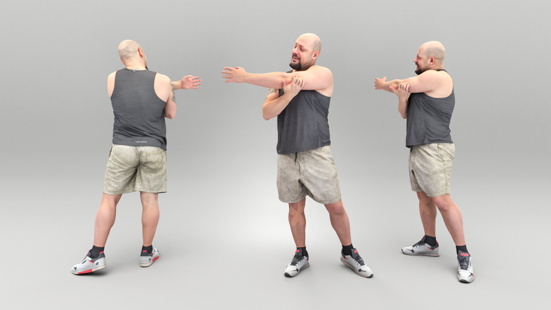 Bald Man Working Out 433 - 3D Model by deep3dstudio