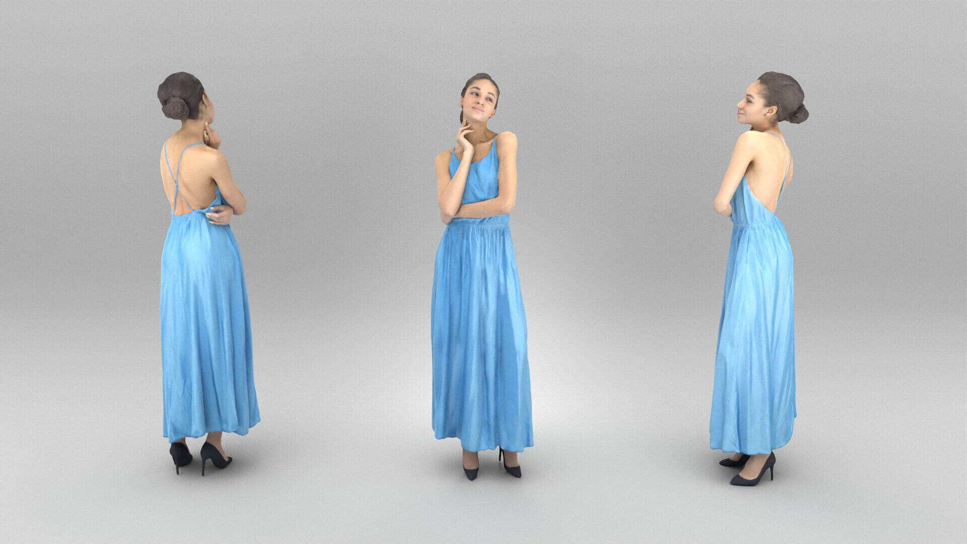 Beautiful Woman in Evening Dress 325 - 3D Model by deep3dstudio