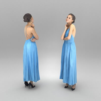 Beautiful Woman in Evening Dress 325 - 3D Model by deep3dstudio