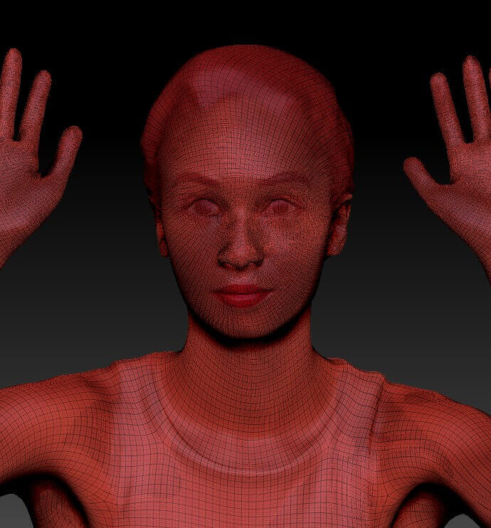 Beautiful Woman Playing Beach Volleyball 297 - 3D Model by deep3dstudio