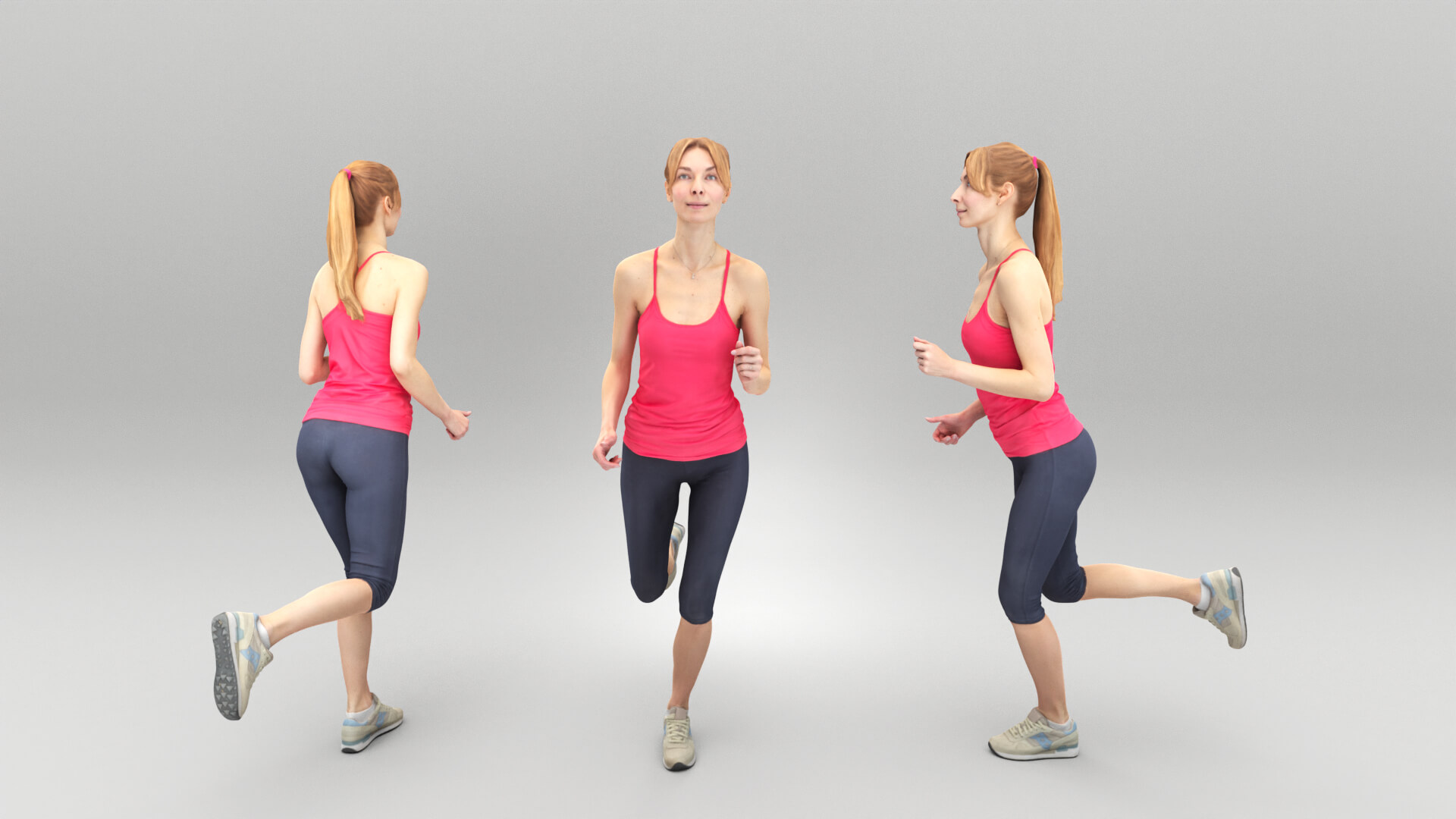 Beautiful Woman Running 459 - 3D Model by deep3dstudio