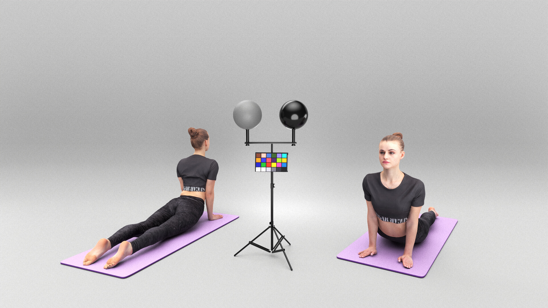 Beautiful Young Woman Stretching 453 - 3D Model by deep3dstudio