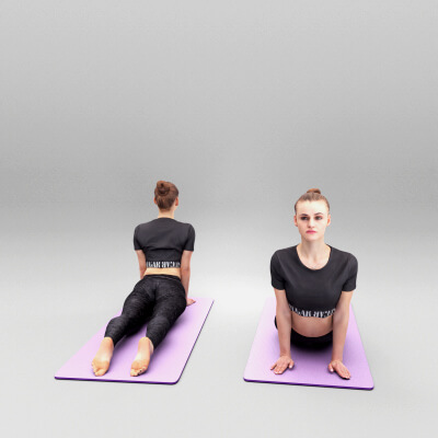 Beautiful Young Woman Stretching 453 - 3D Model by deep3dstudio