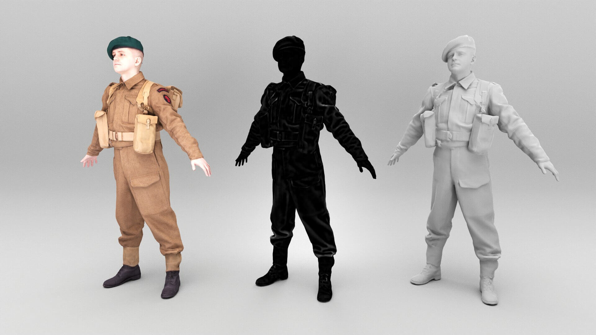 British Army Soldier in A-Pose 369 3D Model by deep3dstudio