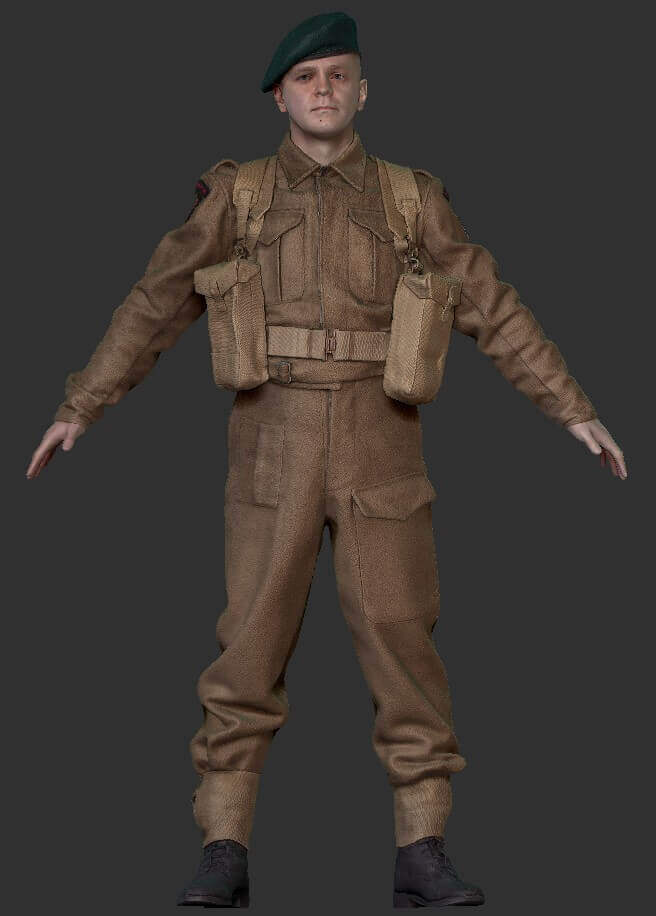 British Army Soldier in A-Pose 369 3D Model by deep3dstudio