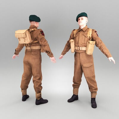 British Army Soldier in A-Pose 369 3D Model by deep3dstudio