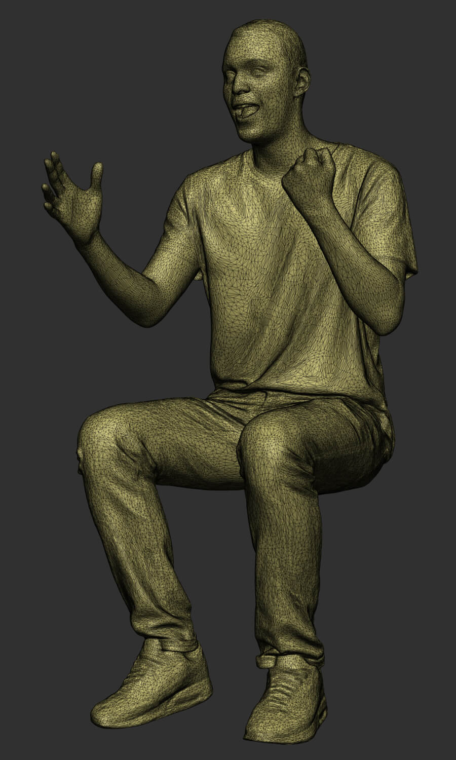 Emotional Young Man Sitting 410 - 3D Model by deep3dstudio