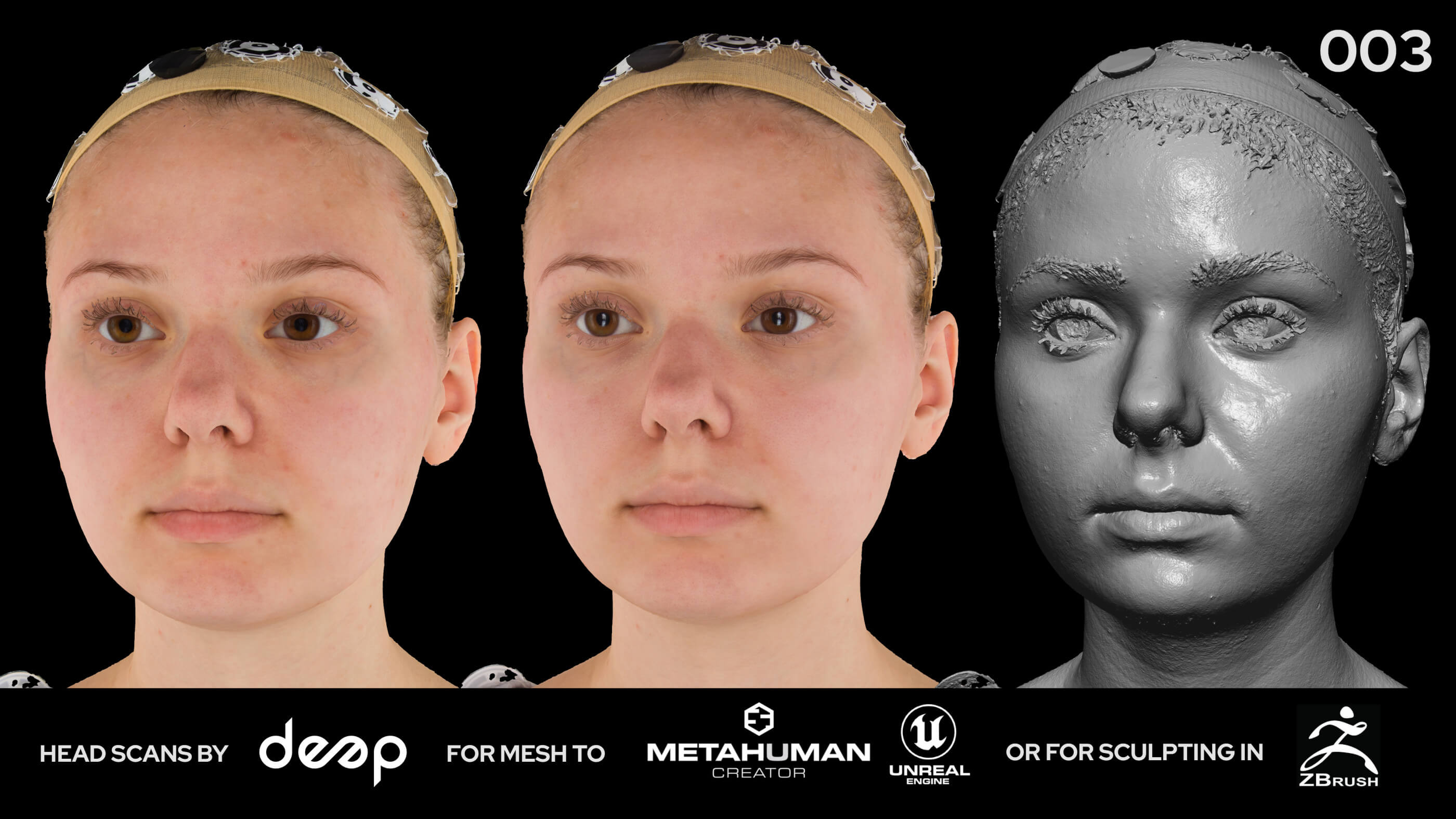 European Female 20S Head Scan 003 - 3D Model by deep3dstudio