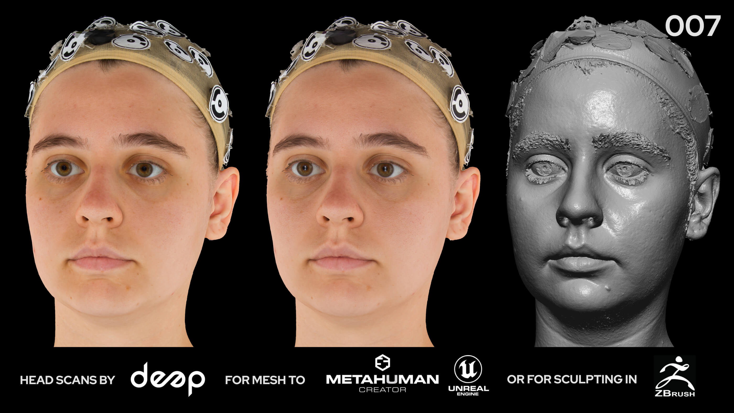European Female 20S Head Scan 007 - 3D Model by deep3dstudio
