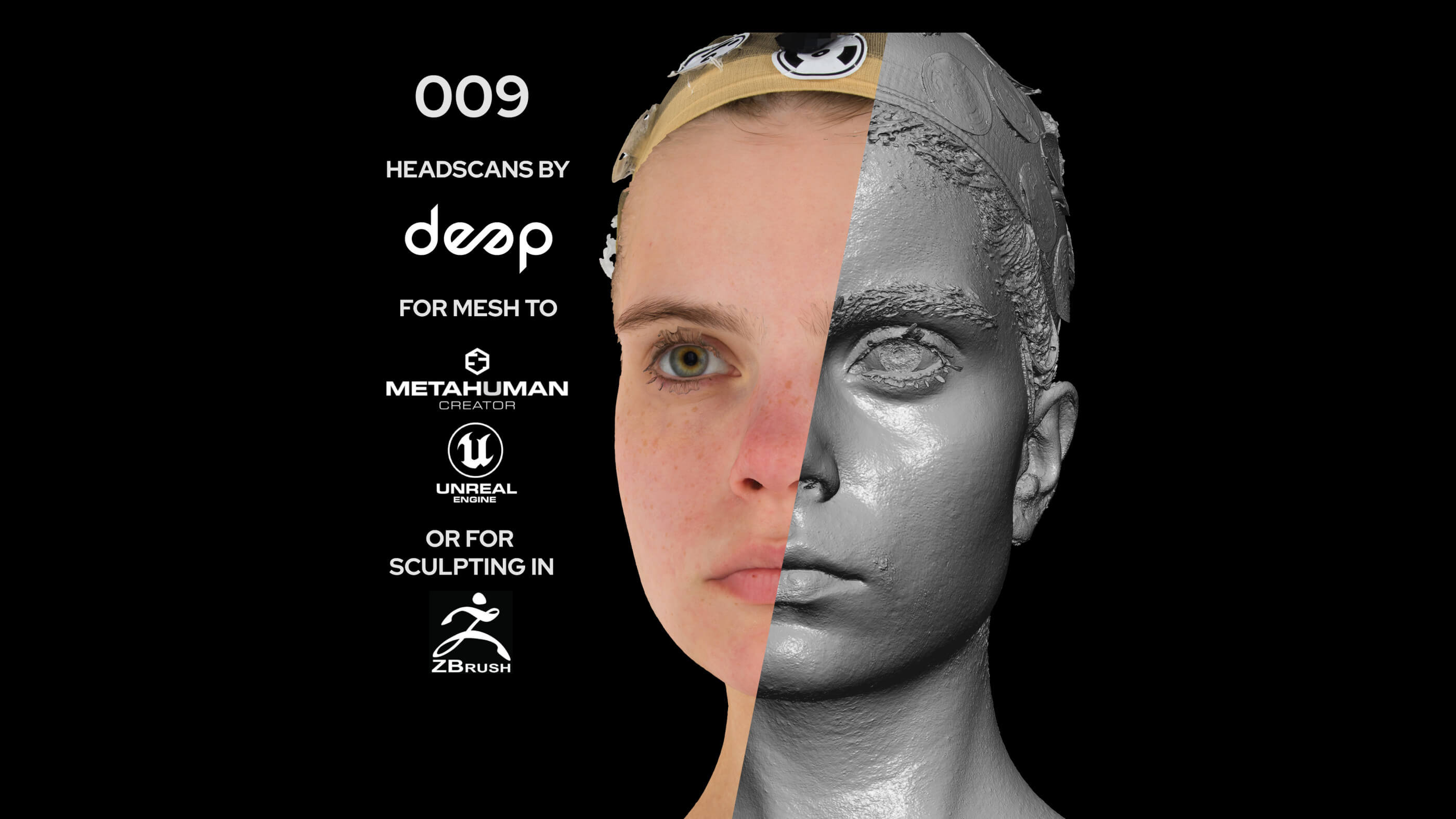 European Female 20S Head Scan 009 - 3D Model by deep3dstudio