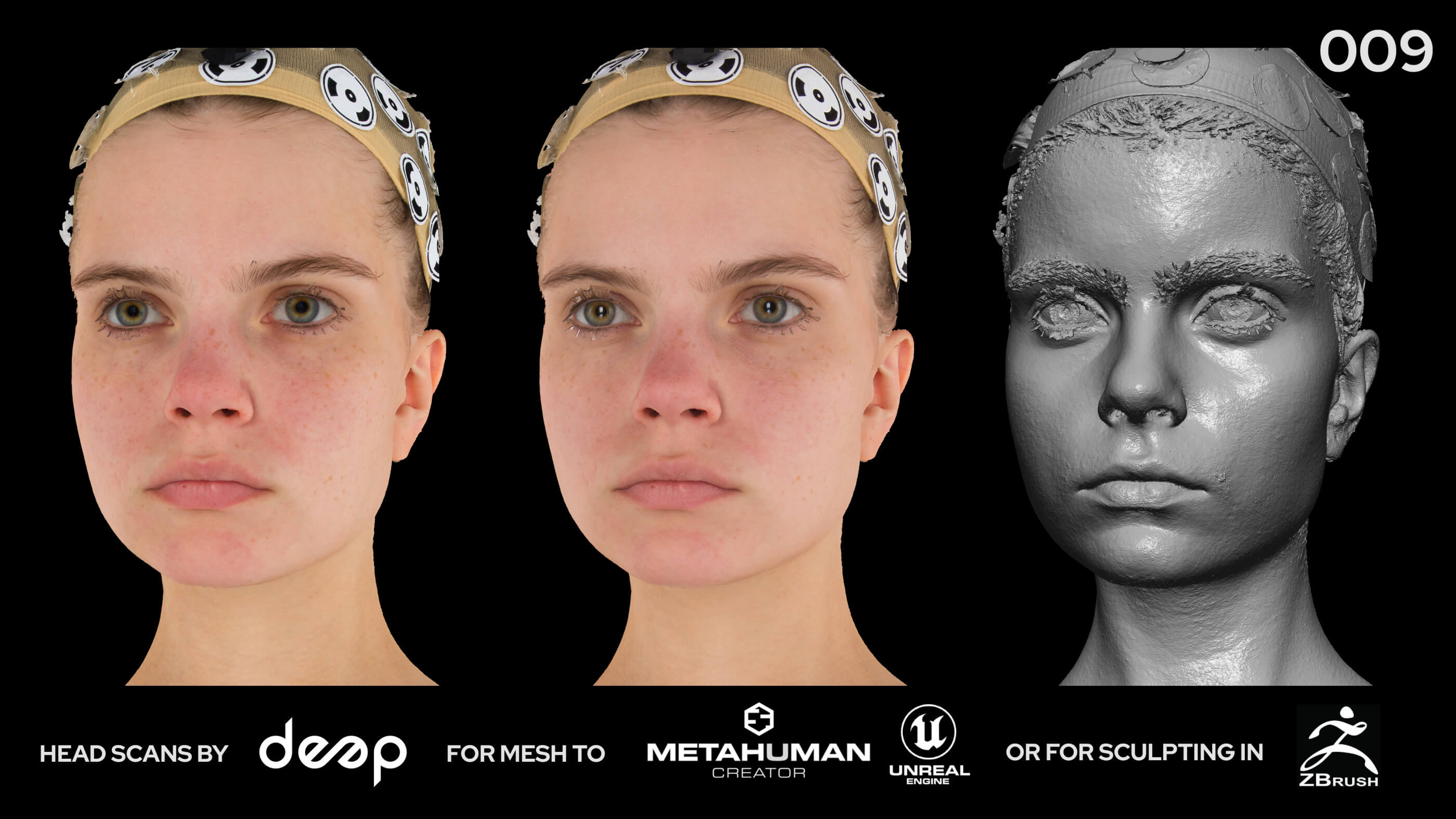 European Female 20S Head Scan 009 - 3D Model by deep3dstudio