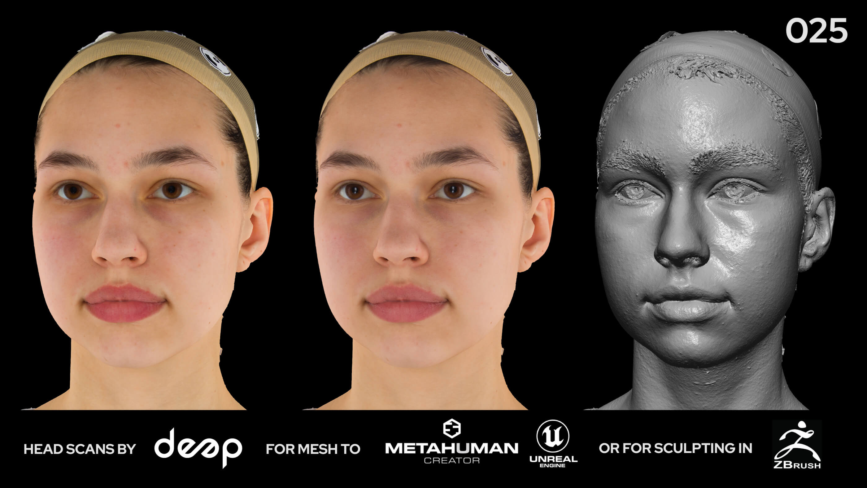 European Female 20S Head Scan 025 - 3D Model by deep3dstudio