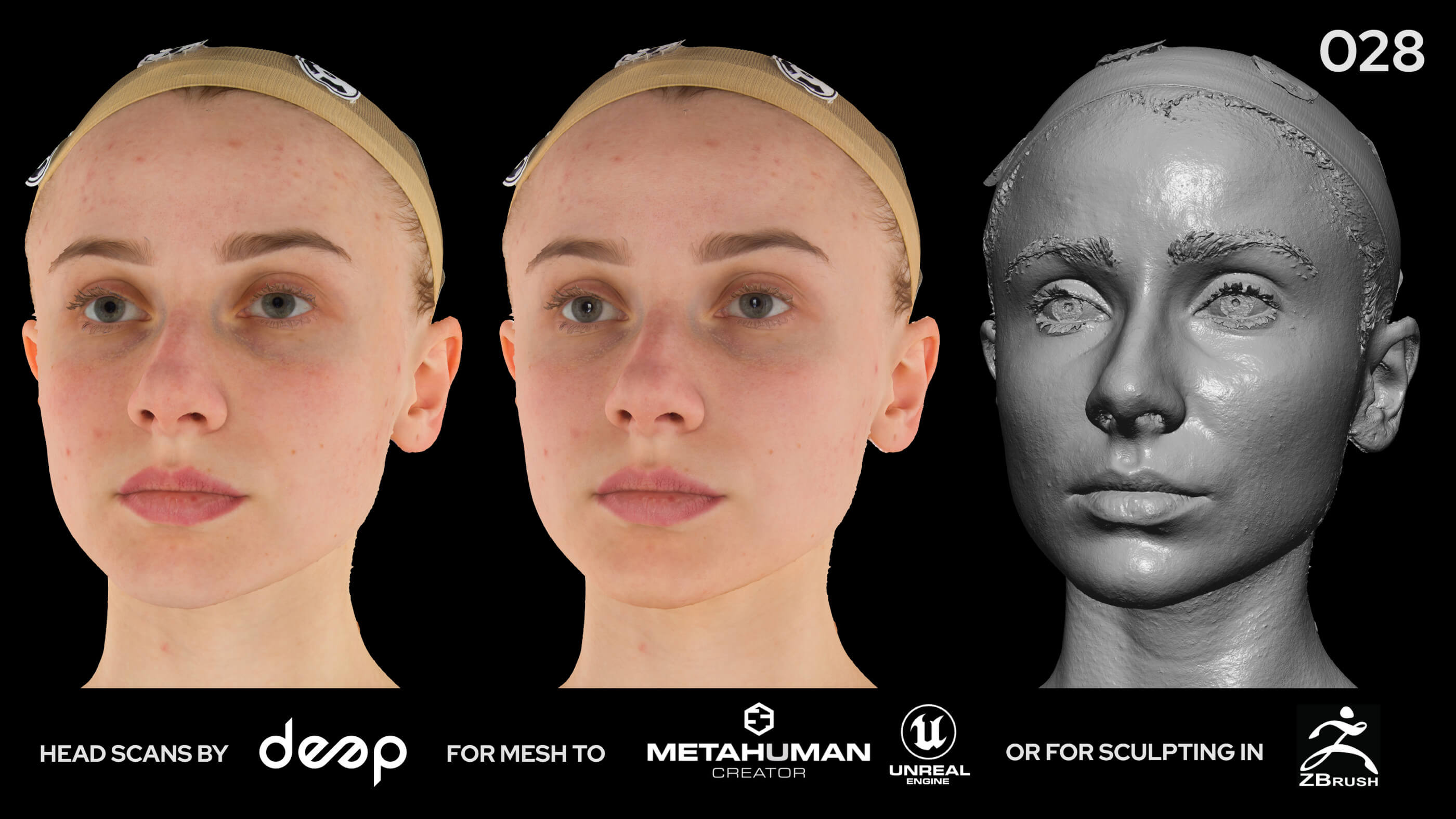 European Female 20S Head Scan 028 - 3D Model by deep3dstudio