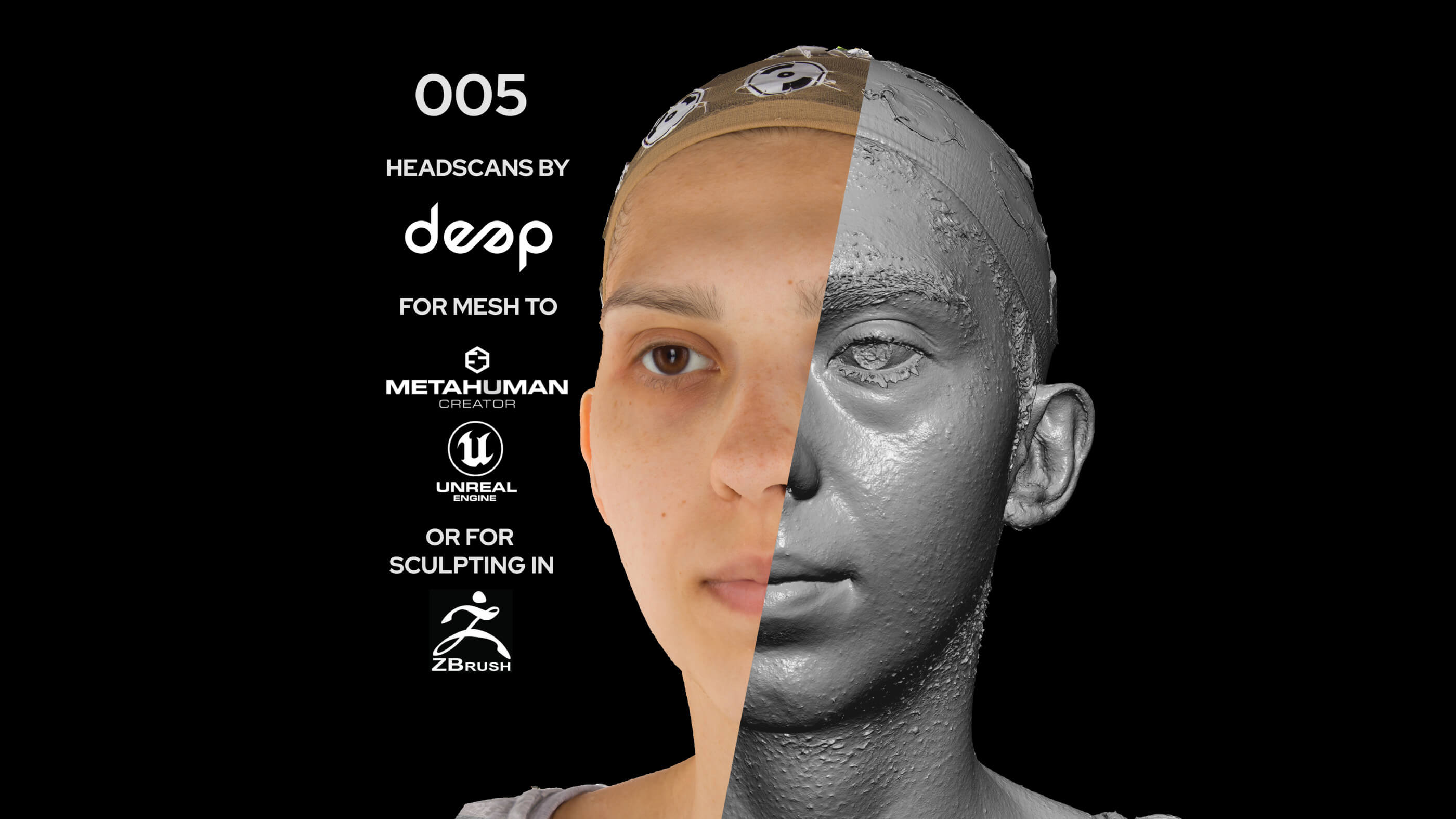 European Female 30S Head Scan 005 - 3D Model by deep3dstudio