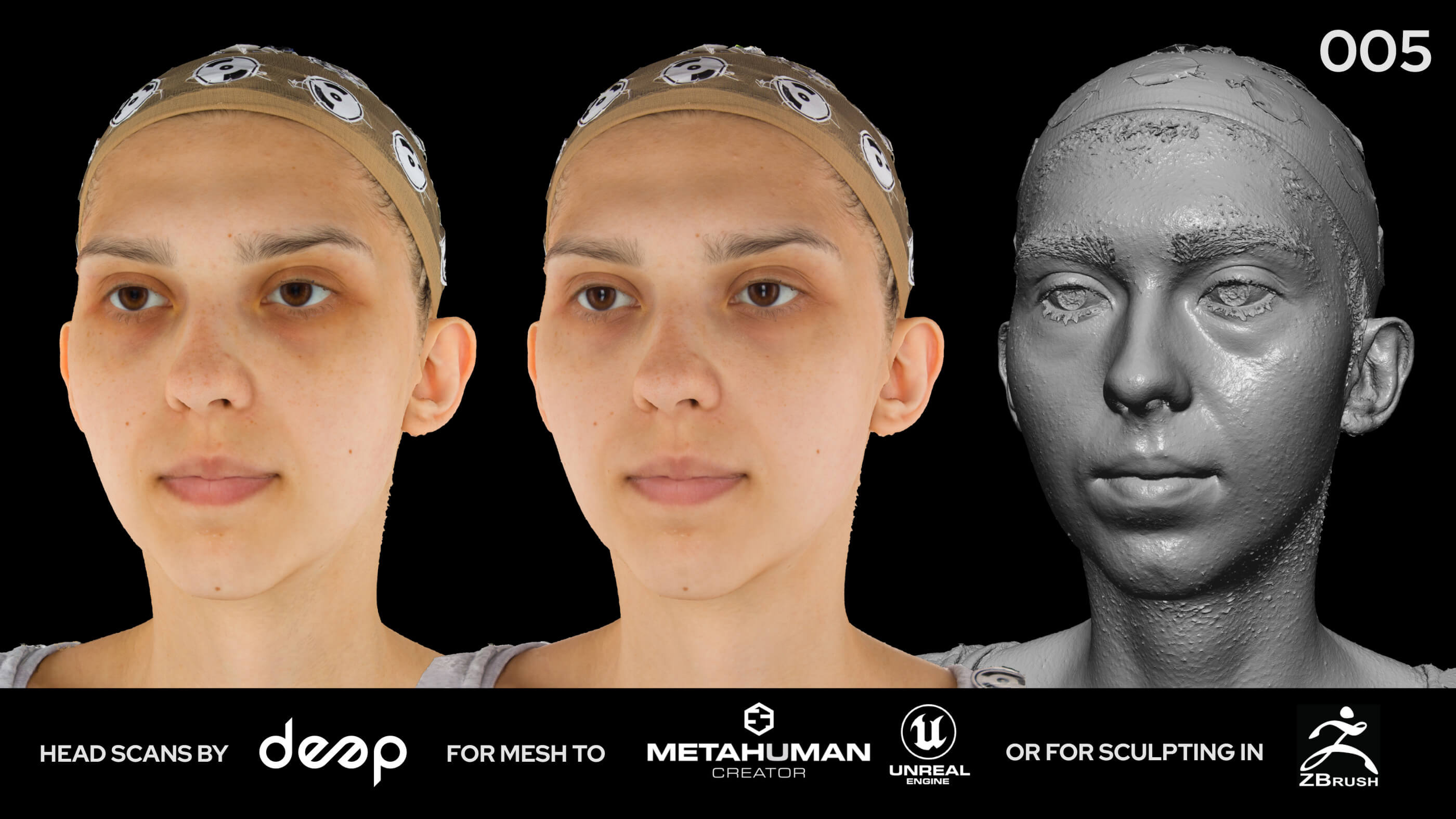 European Female 30S Head Scan 005 - 3D Model by deep3dstudio