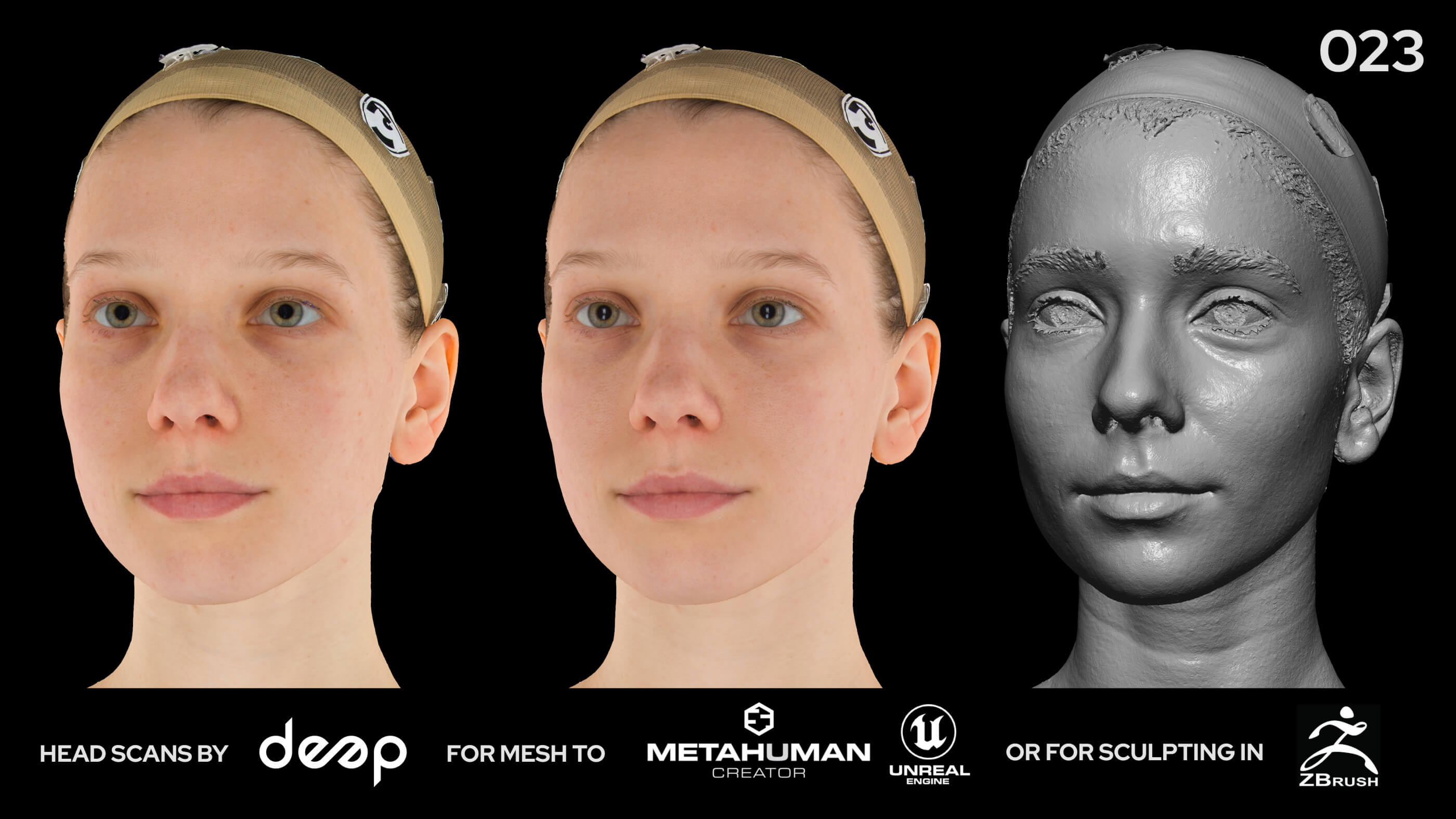 European Female 30S Head Scan 023 - 3D Model by deep3dstudio