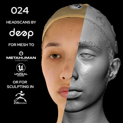 European Female 20S Head Scan 024 - 3D Model by deep3dstudio